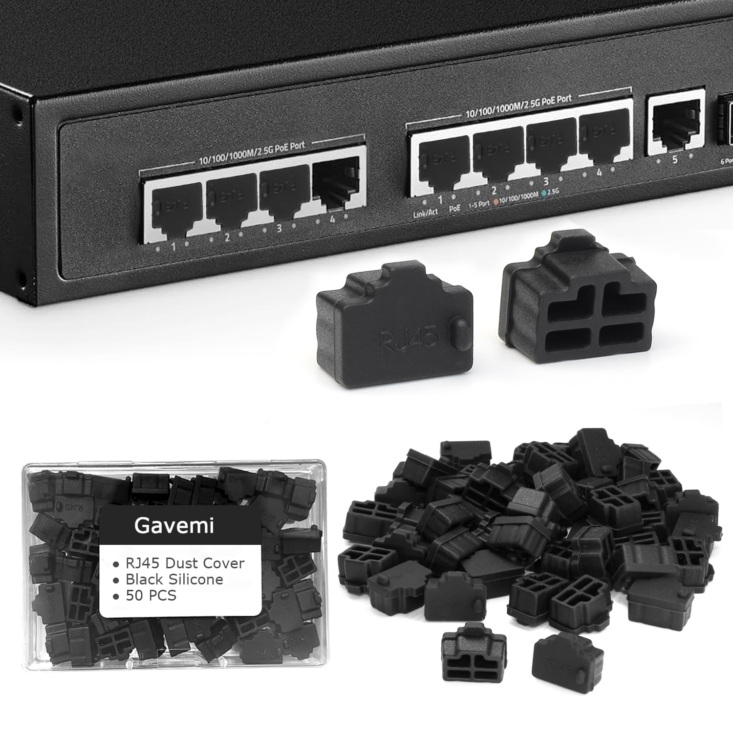 Amazon.com: RJ45 Dust Cover Ethernet Port Cover for Ethernet Switch ...