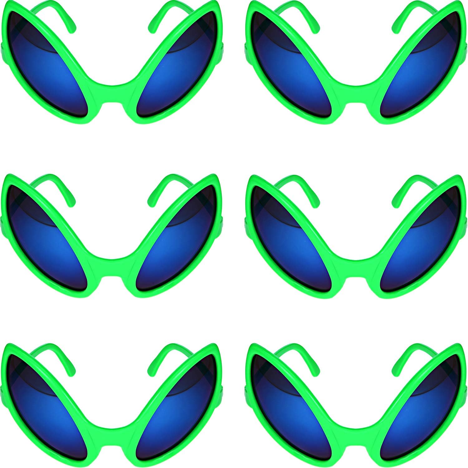 Amazon.com: Bememo 6 Pieces Alien Glasses Green Plastic Alien ...