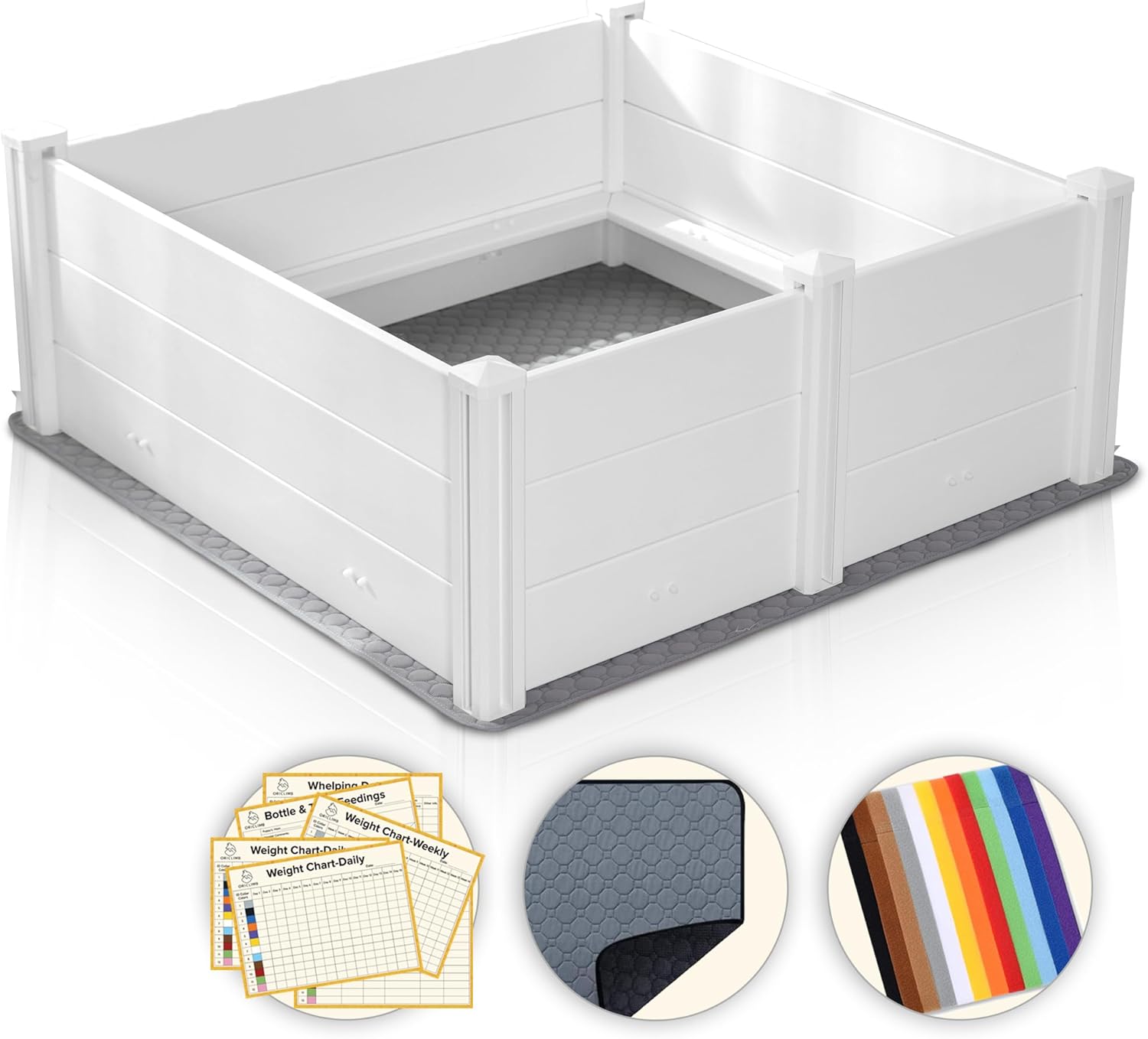 Pet Supplies : Roslaemic Whelping Box for Dogs and Puppies with Rails ...