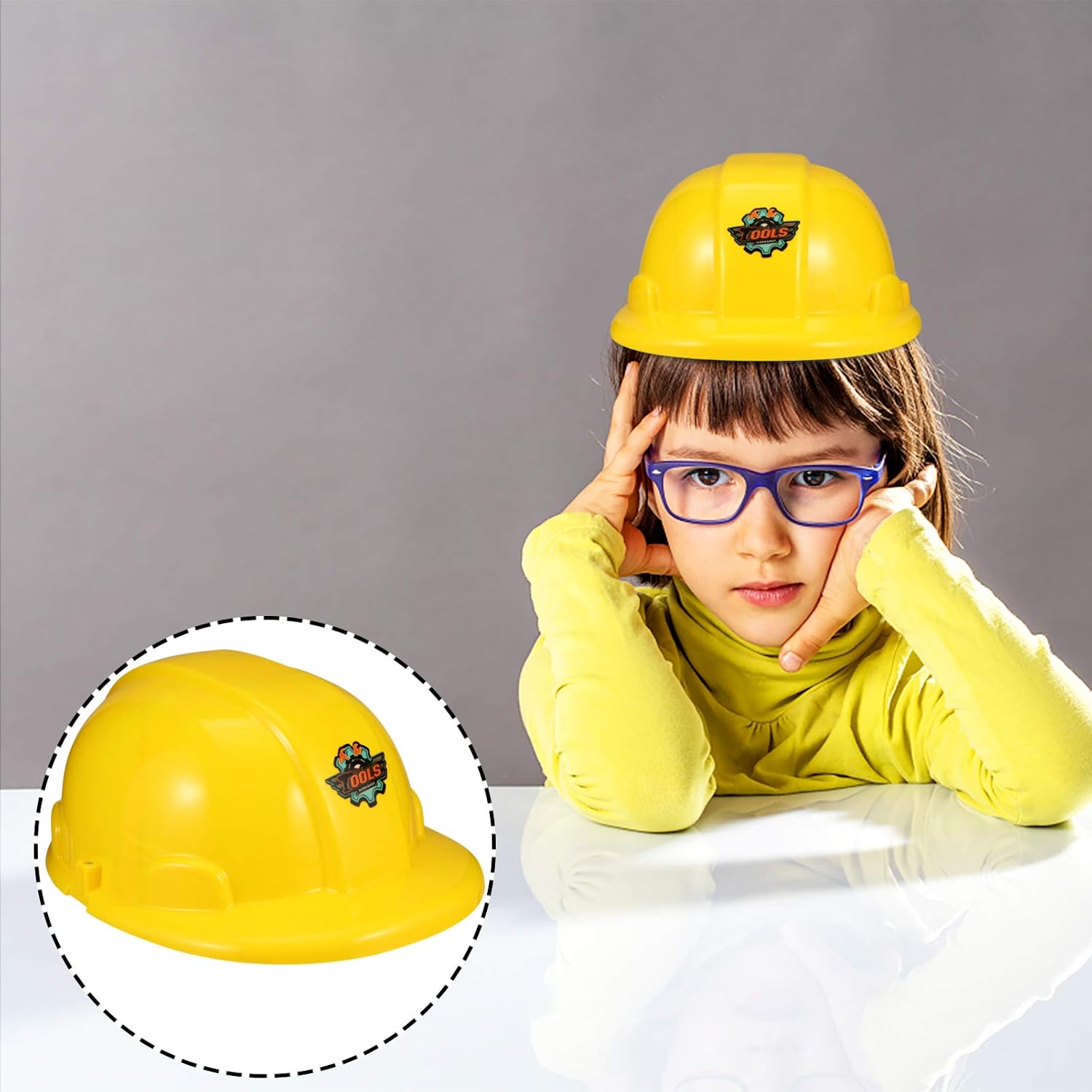 NUOBESTY 5Pcs Yellow Construction Hat Toy Dress Up Theme Party ...