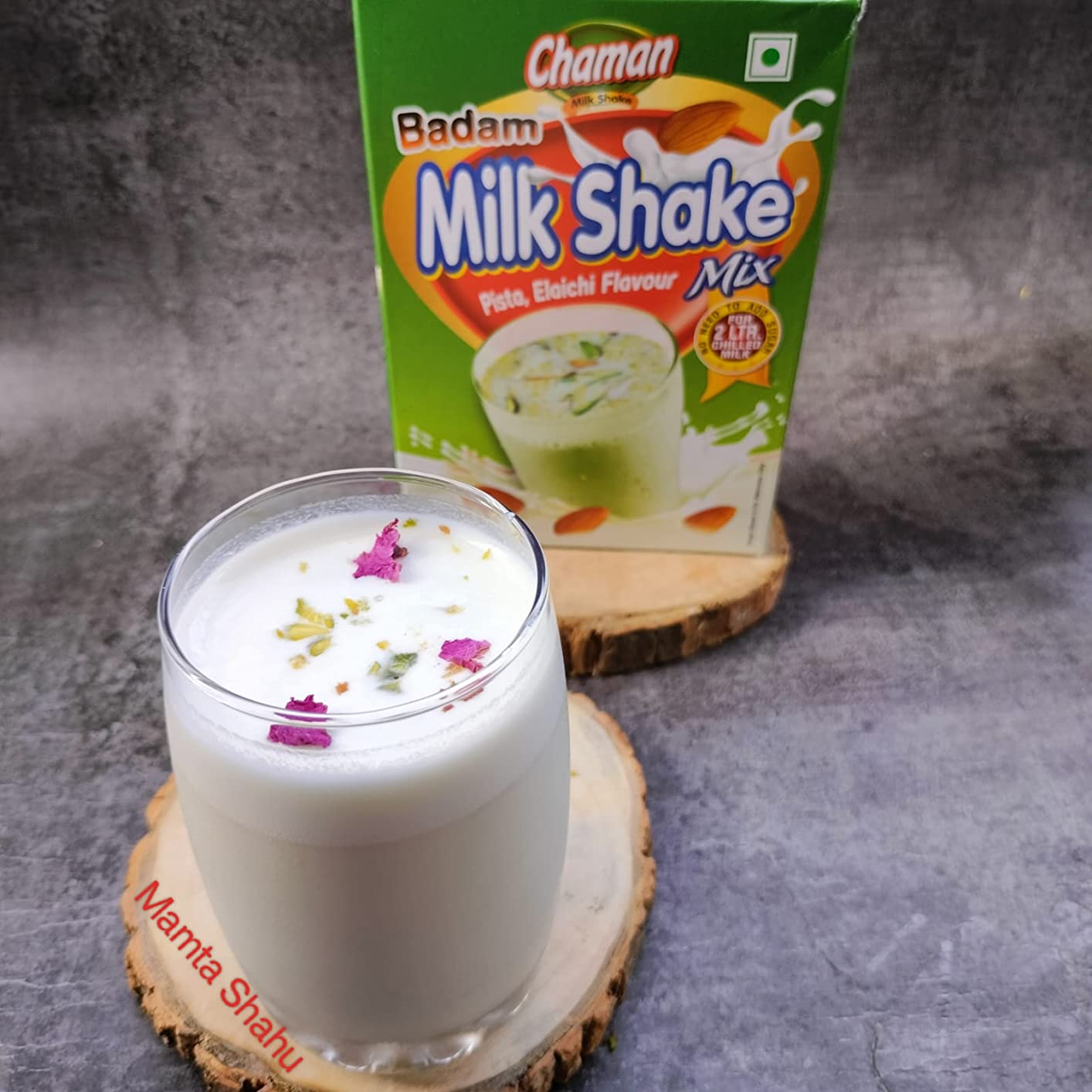 Chaman Pista, Elaichi Flavour Milk Shake Mix Powder with Badam Bits 200 ...