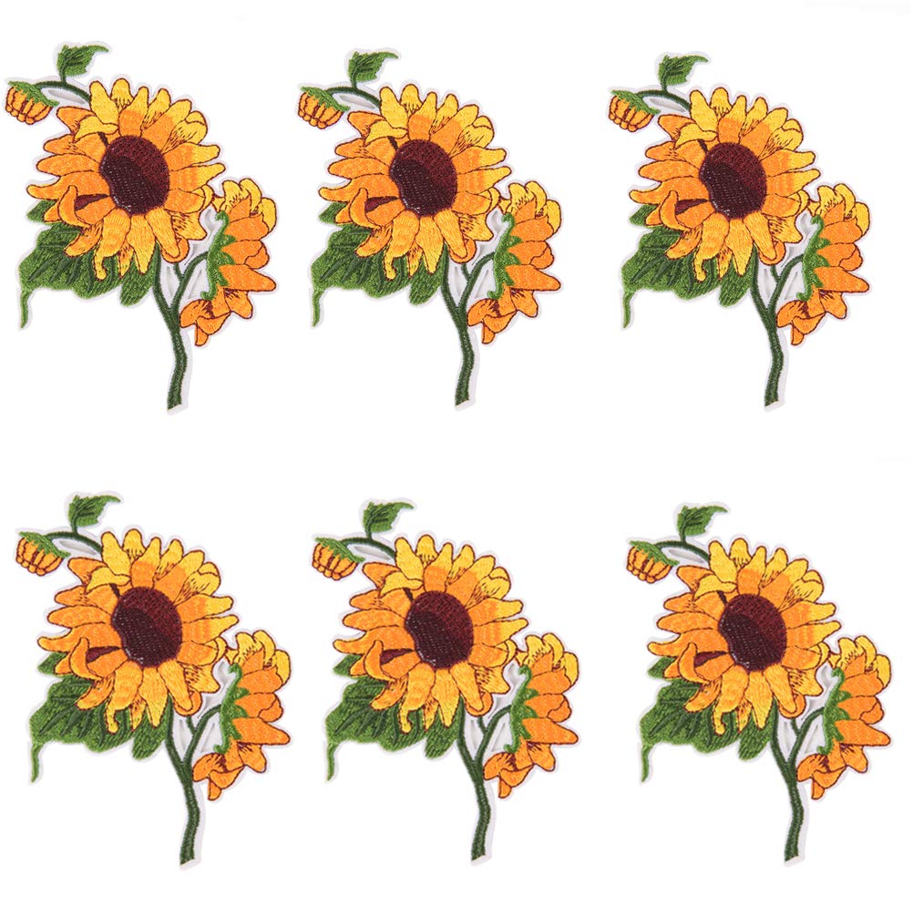 SUSHAFEN 6Pcs Sunflower Patches Sew/Iron on Patches Applique ...