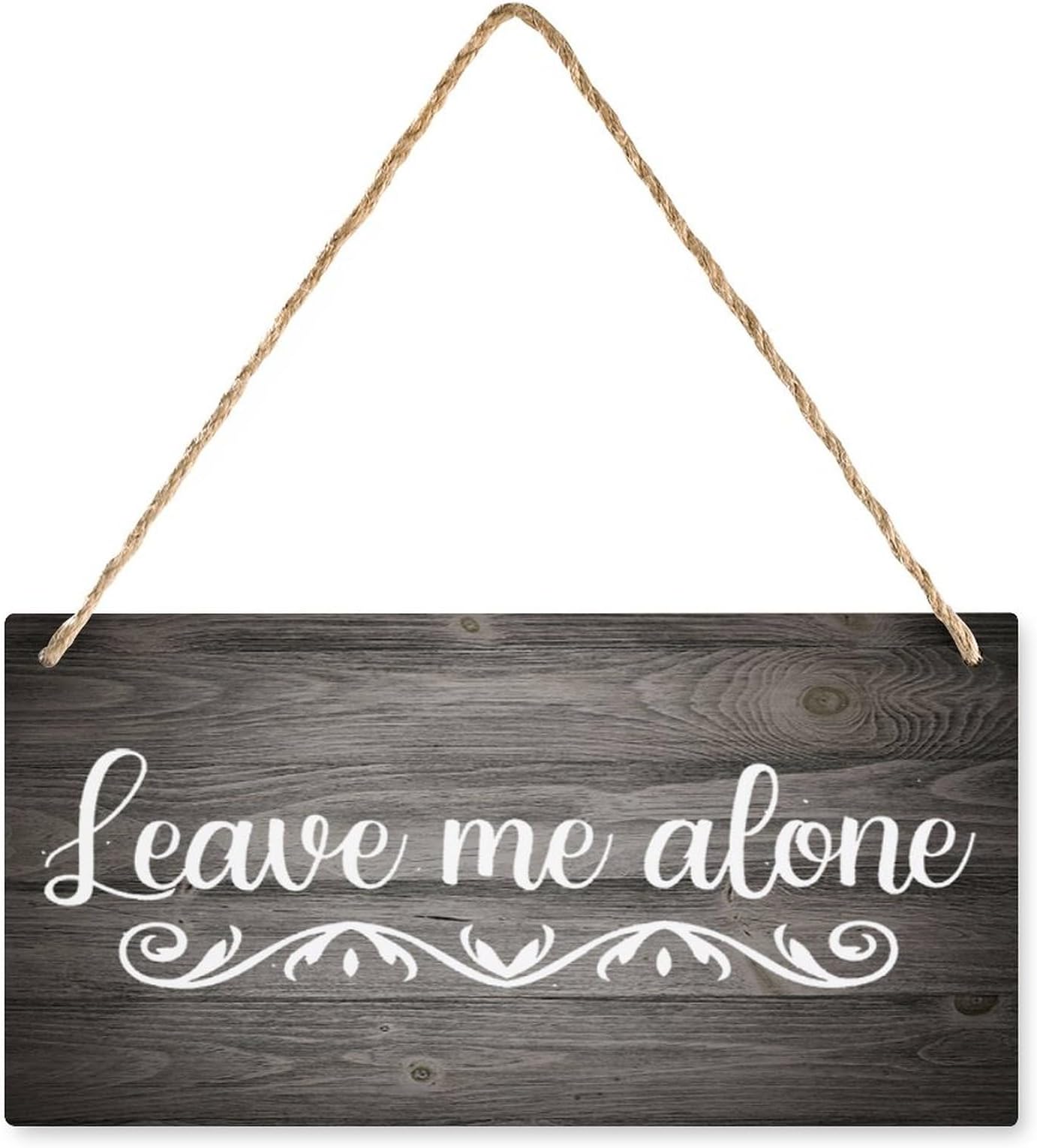 Amazon.com : Hanging Door Sign Leave Me Alone Go Away Rustic Wood Sign ...