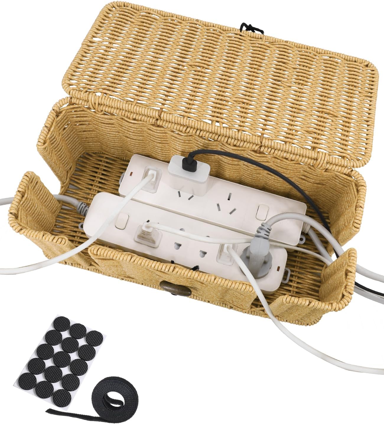 Amazon.com: Tidita Wicker Cable Management Box with Lid - 15 inch Cable ...