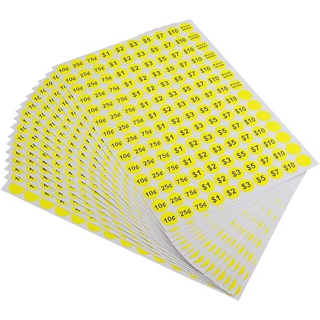 Amazon.com : ONUPGO Garage Sale Labels 3/4" Round Preprinted Pricing ...