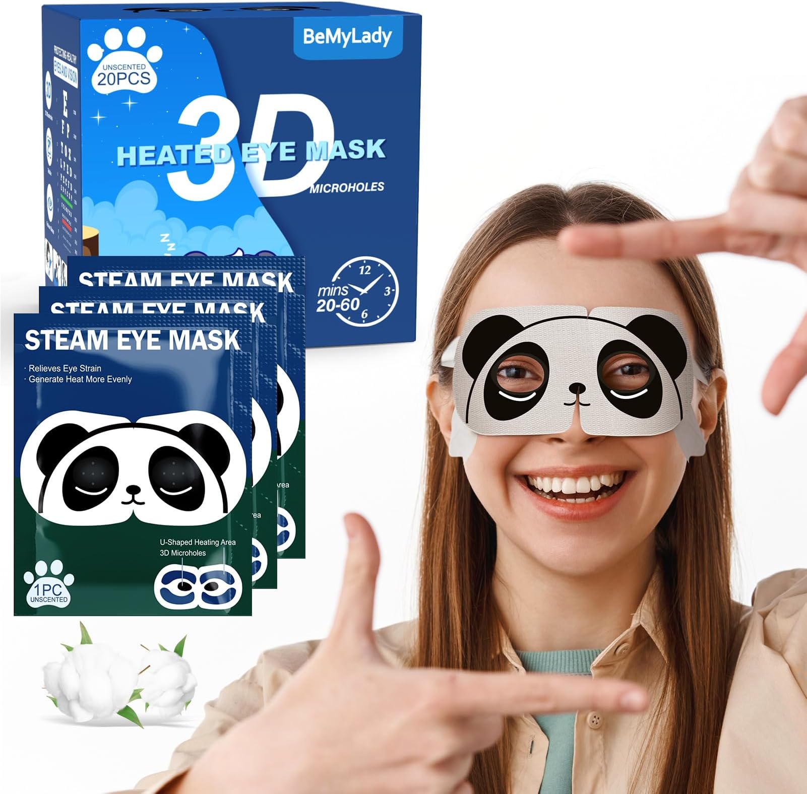 Amazon.com : BeMyLady Steam Heat Eye Mask for Dry Eyes, Disposable ...