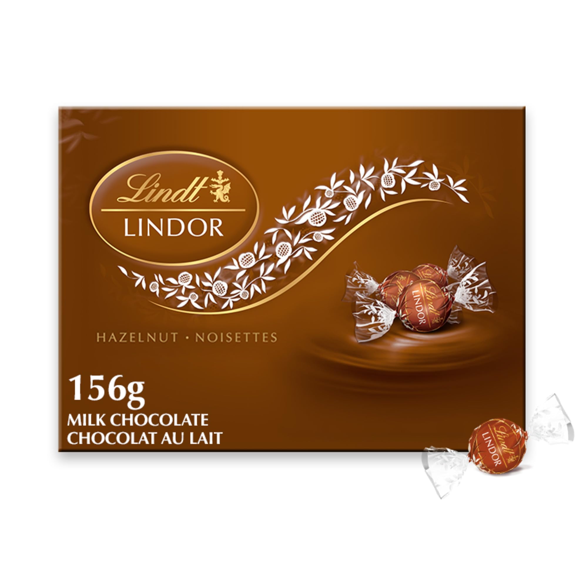 Lindt LINDOR Hazelnut Milk Chocolate Truffles Gift Box, 156-Gram Box ...