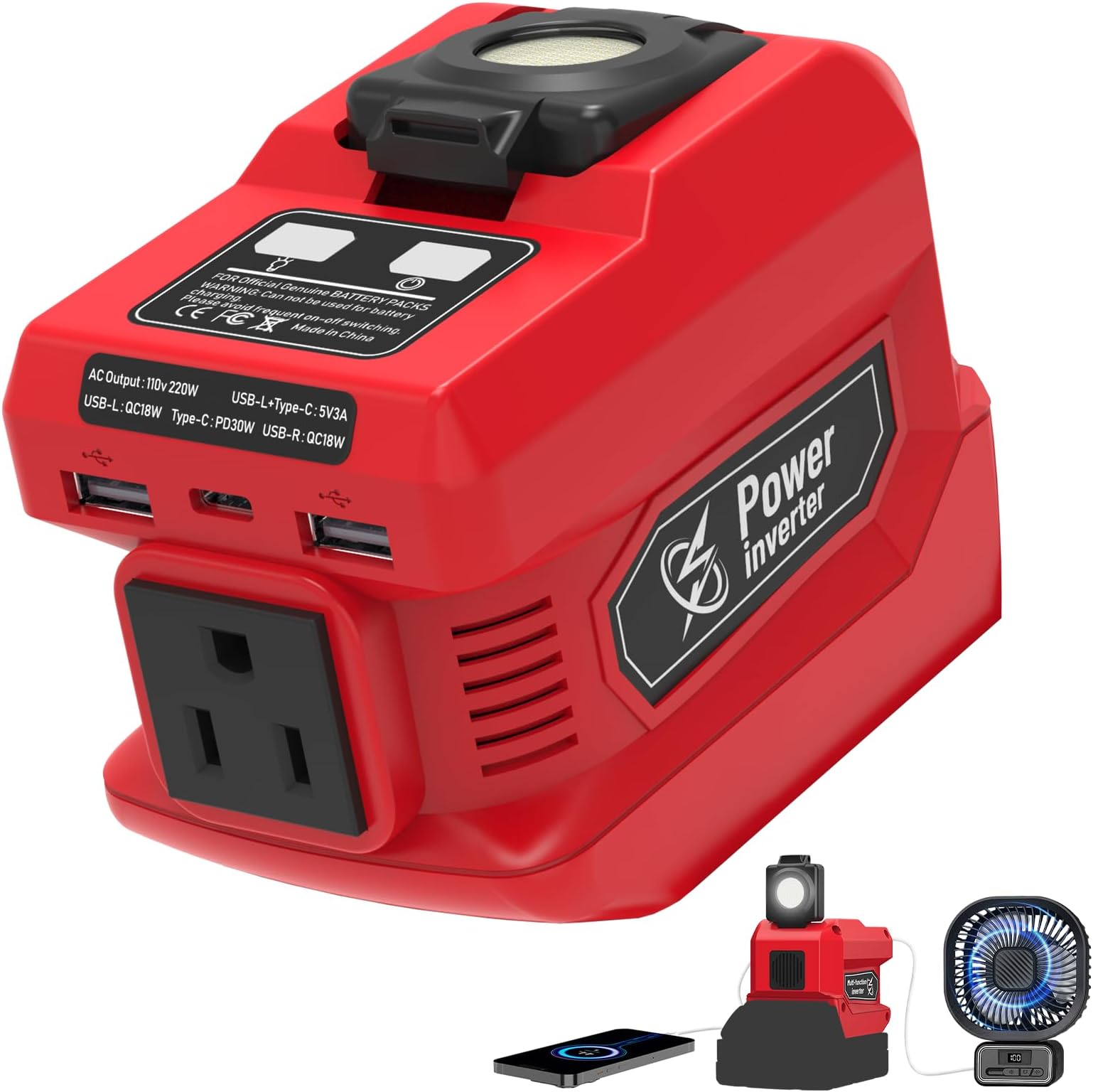 Amazon.com: WaxPar Power Inverter Compatible with Milwaukee 18V Battery ...
