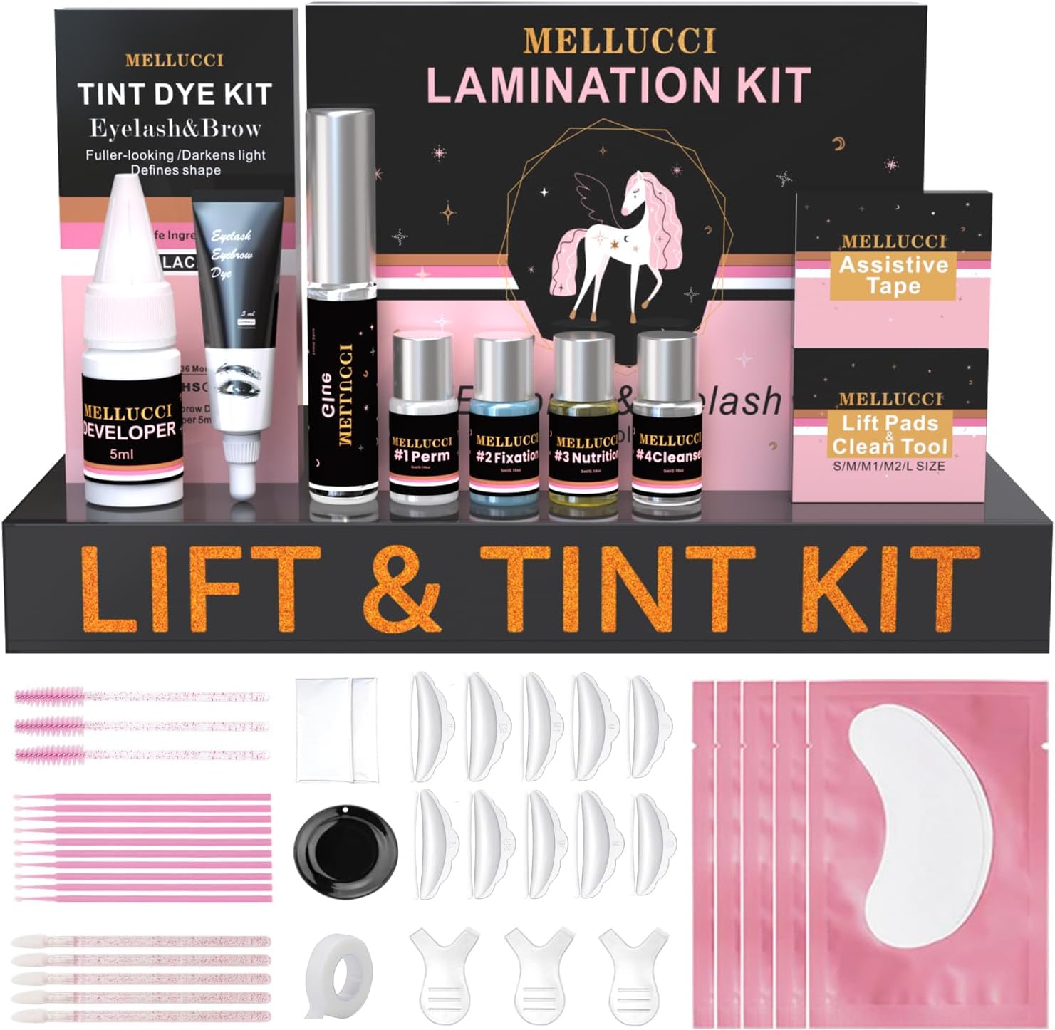 Amazon.com : MELLUCCI Lash Lift and Black Kit Brow Lamination Kit ...