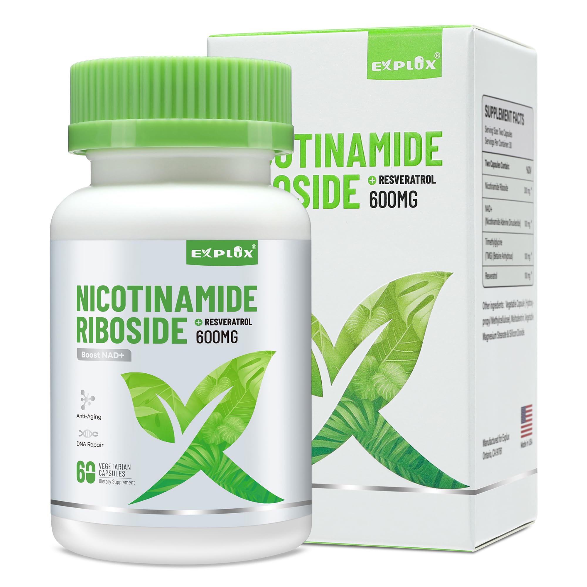 Amazon.com: NAD+ Supplement Plus with Liposomal NR Nicotinamide ...