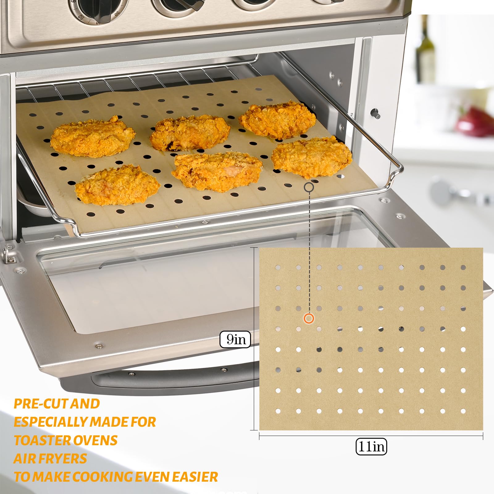 Snapklik.com : 200 PCS Unbleached Air Fryer Parchment Paper, 11 X 9 ...