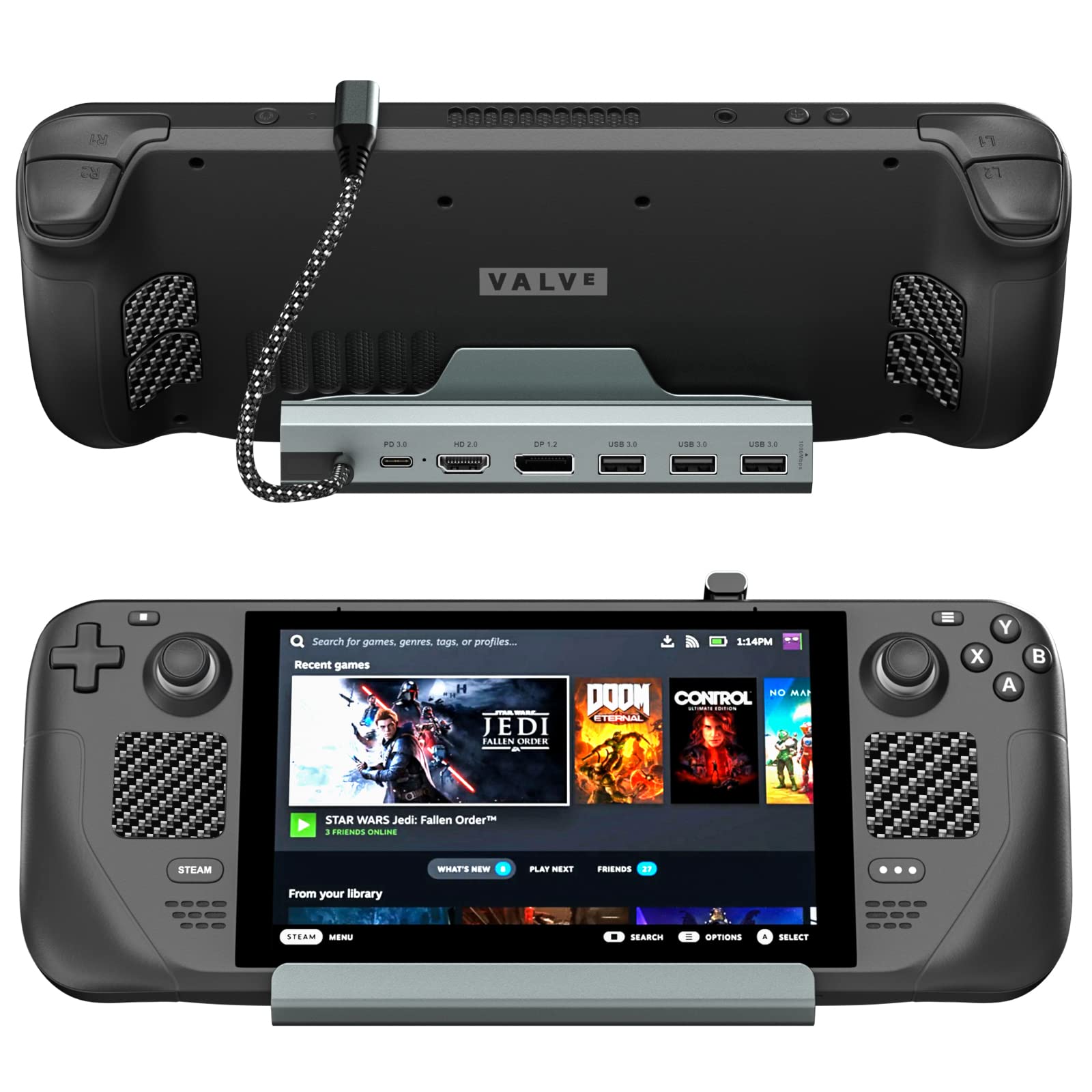 Buy Steam Deck Dock,7-in-1 Steam Deck Docking Station with HDMI 2.0,DP1 ...