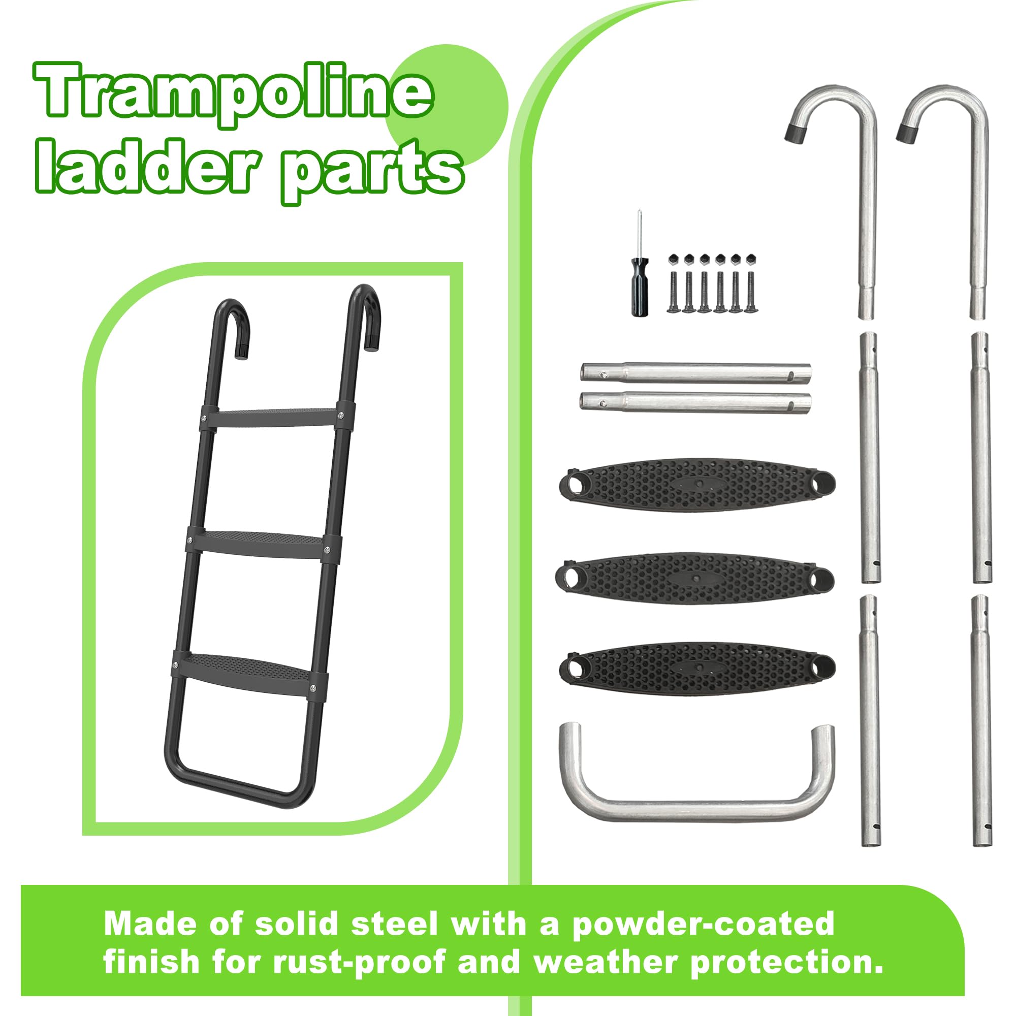 Snapklik.com : Trampoline Ladder, 3 Steps Trampoline Ladders, Universal ...