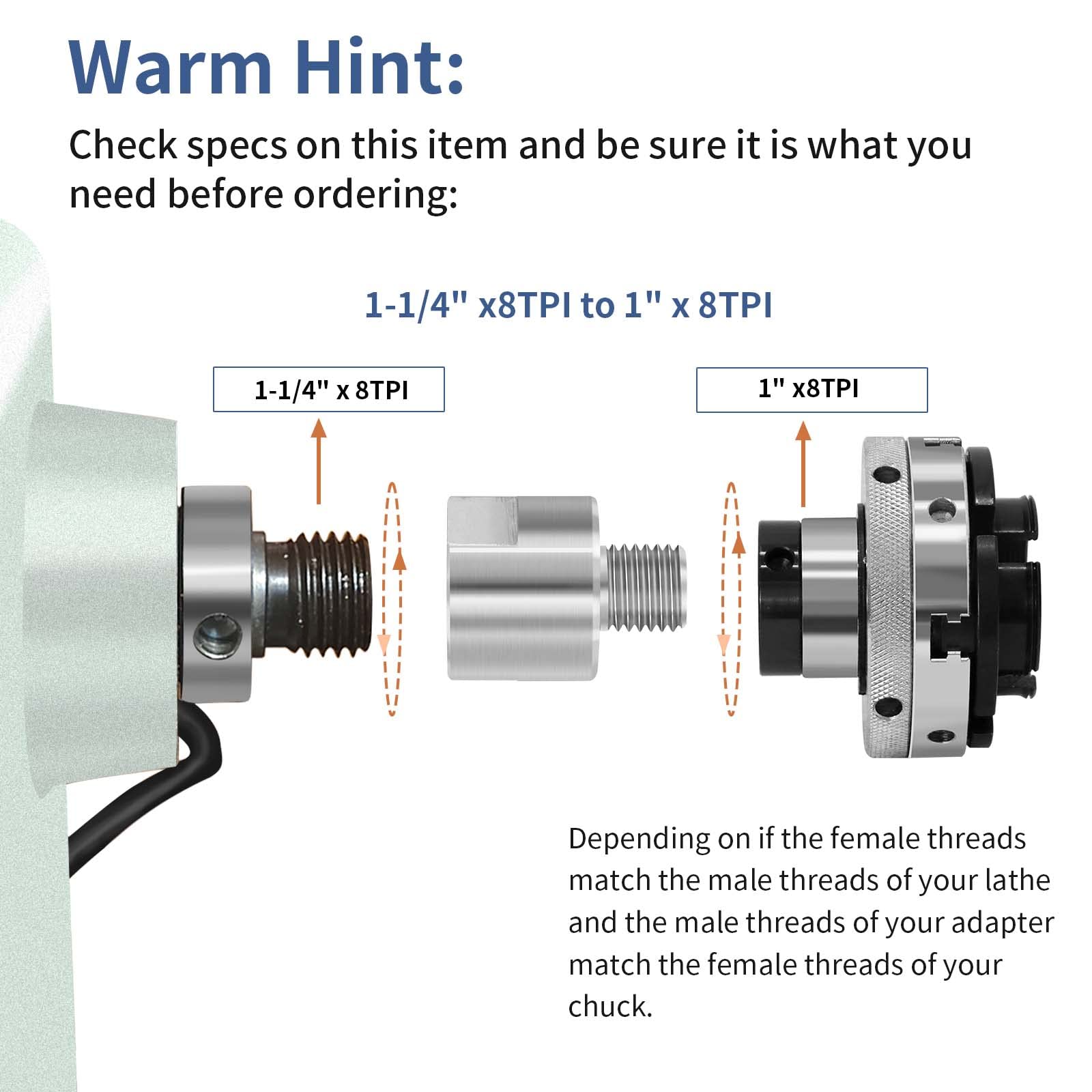 Snapklik.com : PNBO Woodworking Lathe Headstock Spindle Adapter