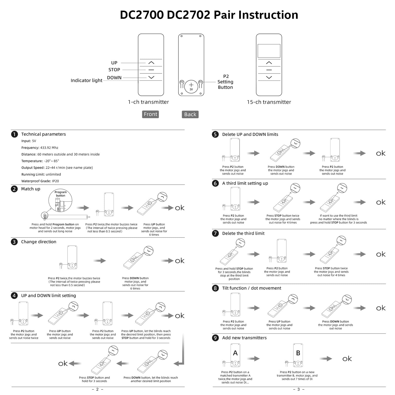 Snapklik.com : HUIYEETEX 15 Channel Blind Controller - DC2702 Wireless ...