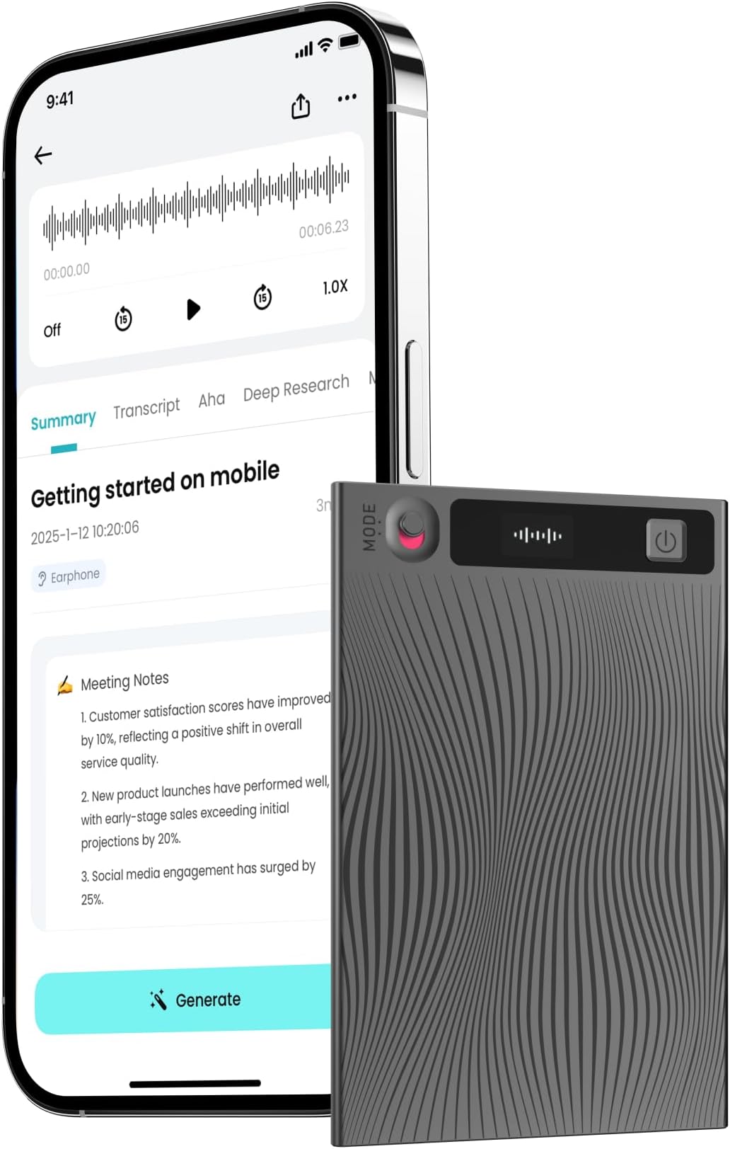 AI Voice Recorder, PLAUD Note Voice Recorder w/Case, App Control ...