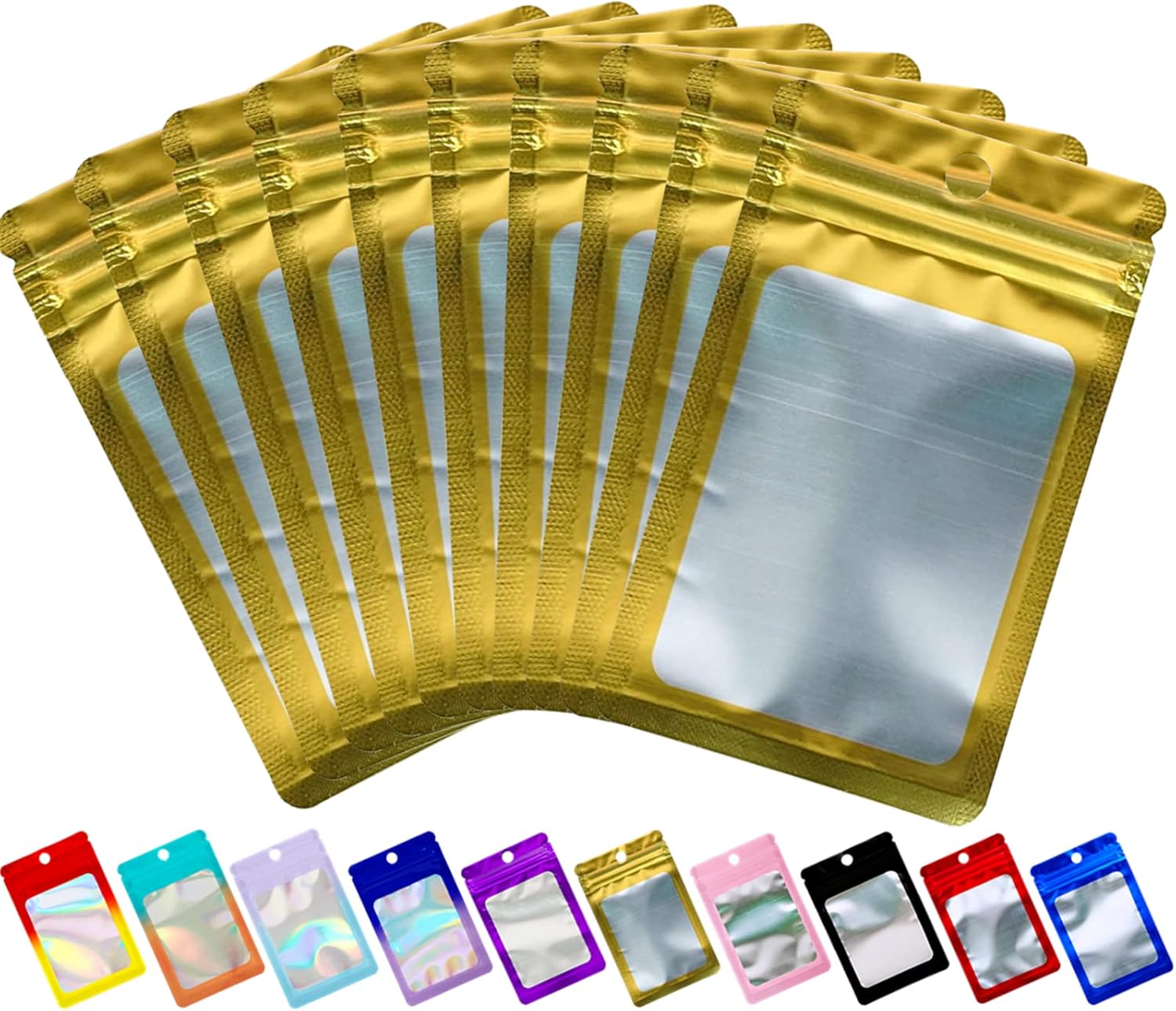 Amazon.com: 100 Pack Mylar Bags,Mini Resealable Ziplock Foil Pouch ...