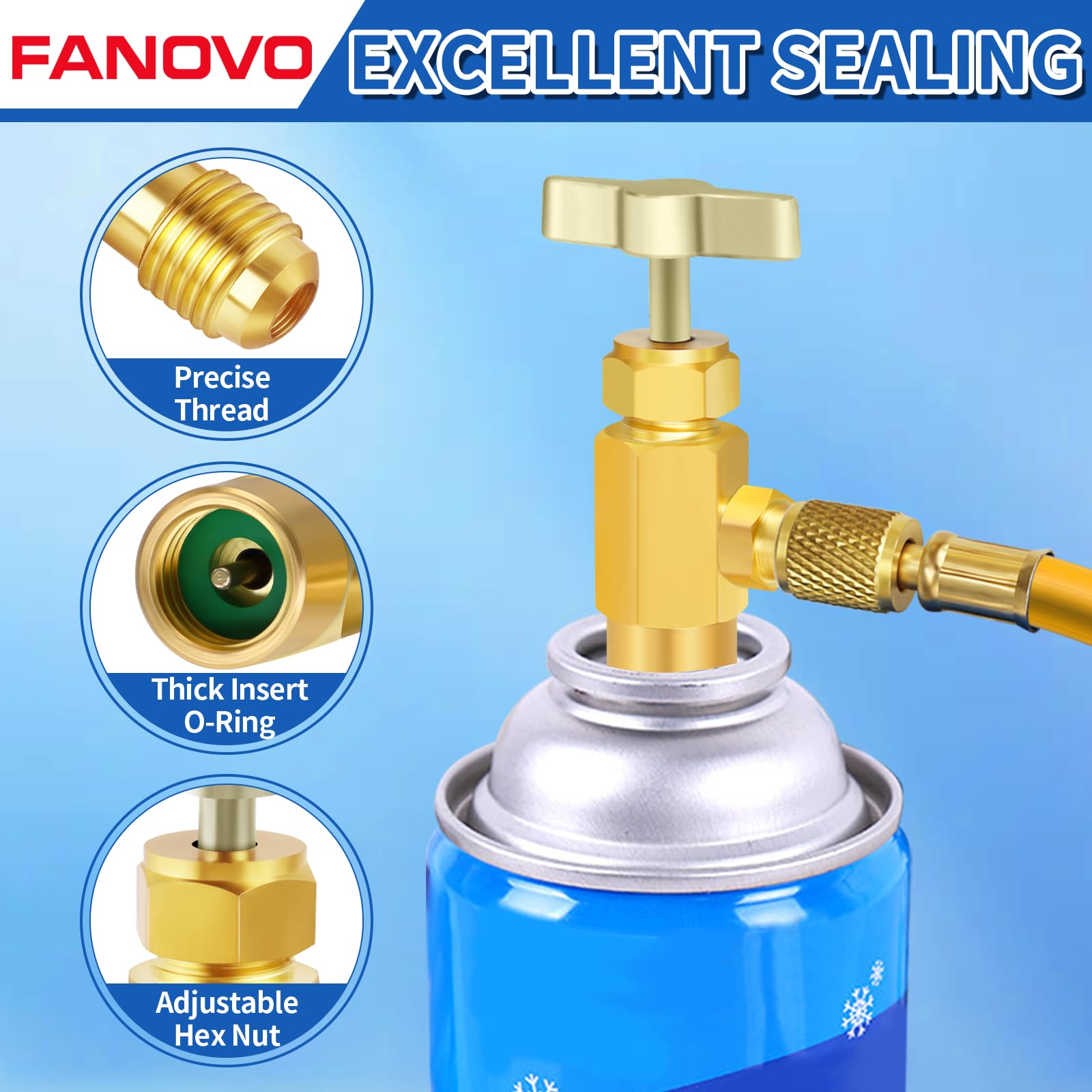 Snapklik.com : FANOVO 1234yf Can Tap-R1234yf Refrigerant Self-Sealing ...