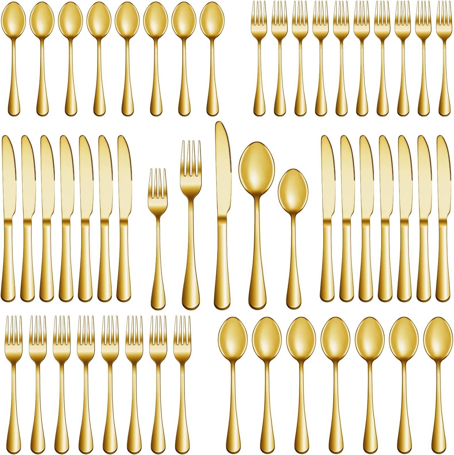 Amazon.com | Gold Silverware Set, OGORI 40-Piece Food Grade Stainless ...