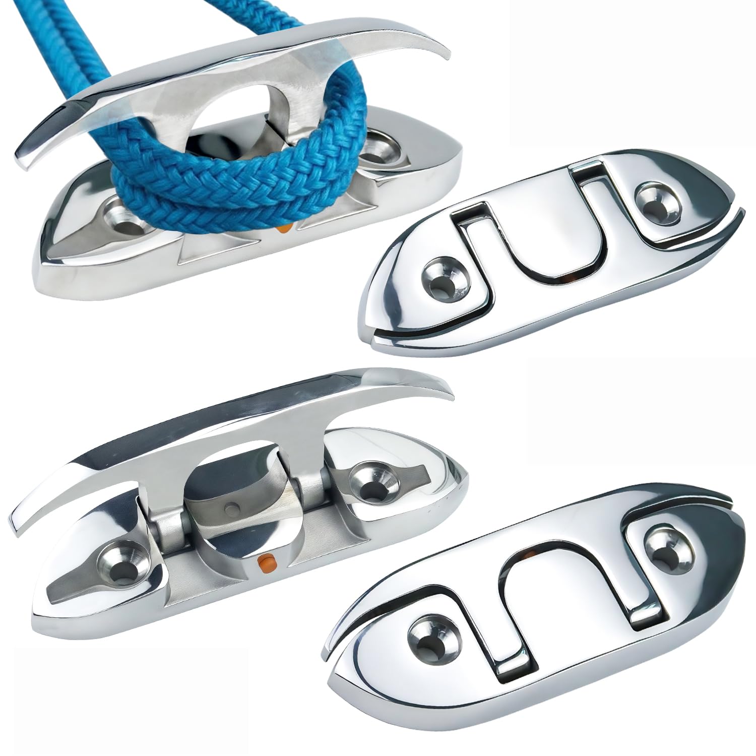 Snapklik.com : KAHACIYO Boat Cleat 316 Stainless Steel, Folding Boat ...