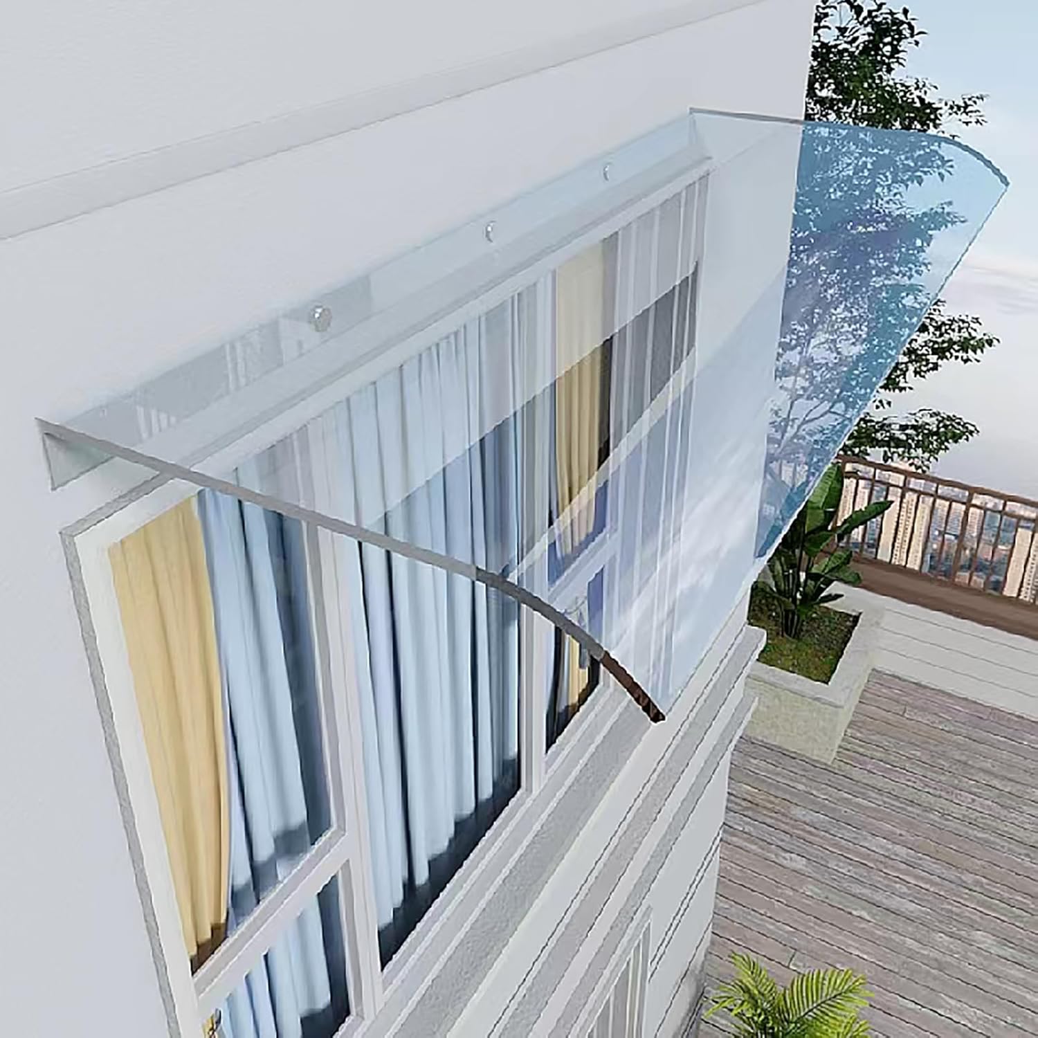 Amazon.com : Polycarbonate Porch Awning - Outdoor Transparent Invisible ...