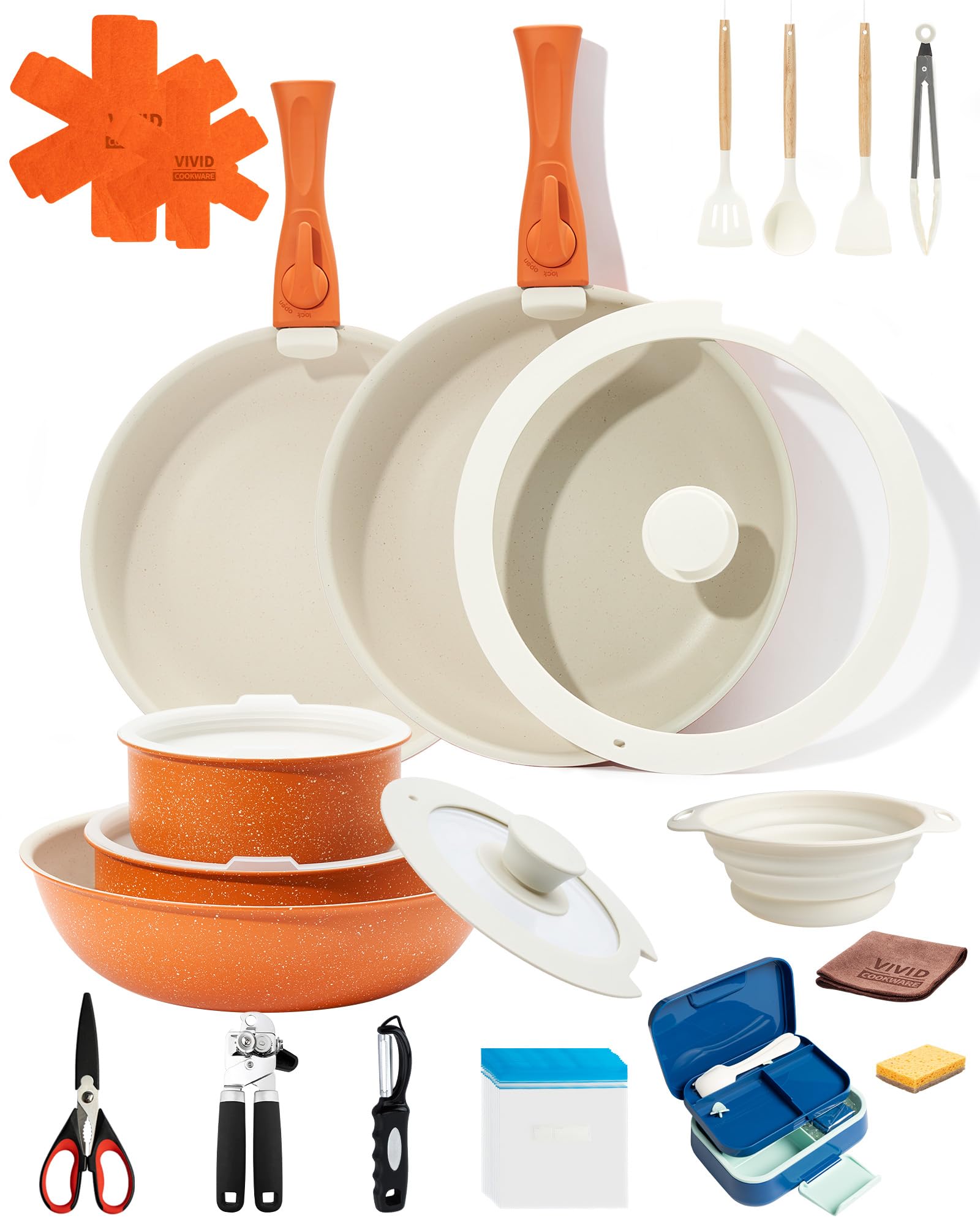 Amazon.com: VIVIDCOOKWARE Juego de 27 ollas y sartenes antiadherentes ...