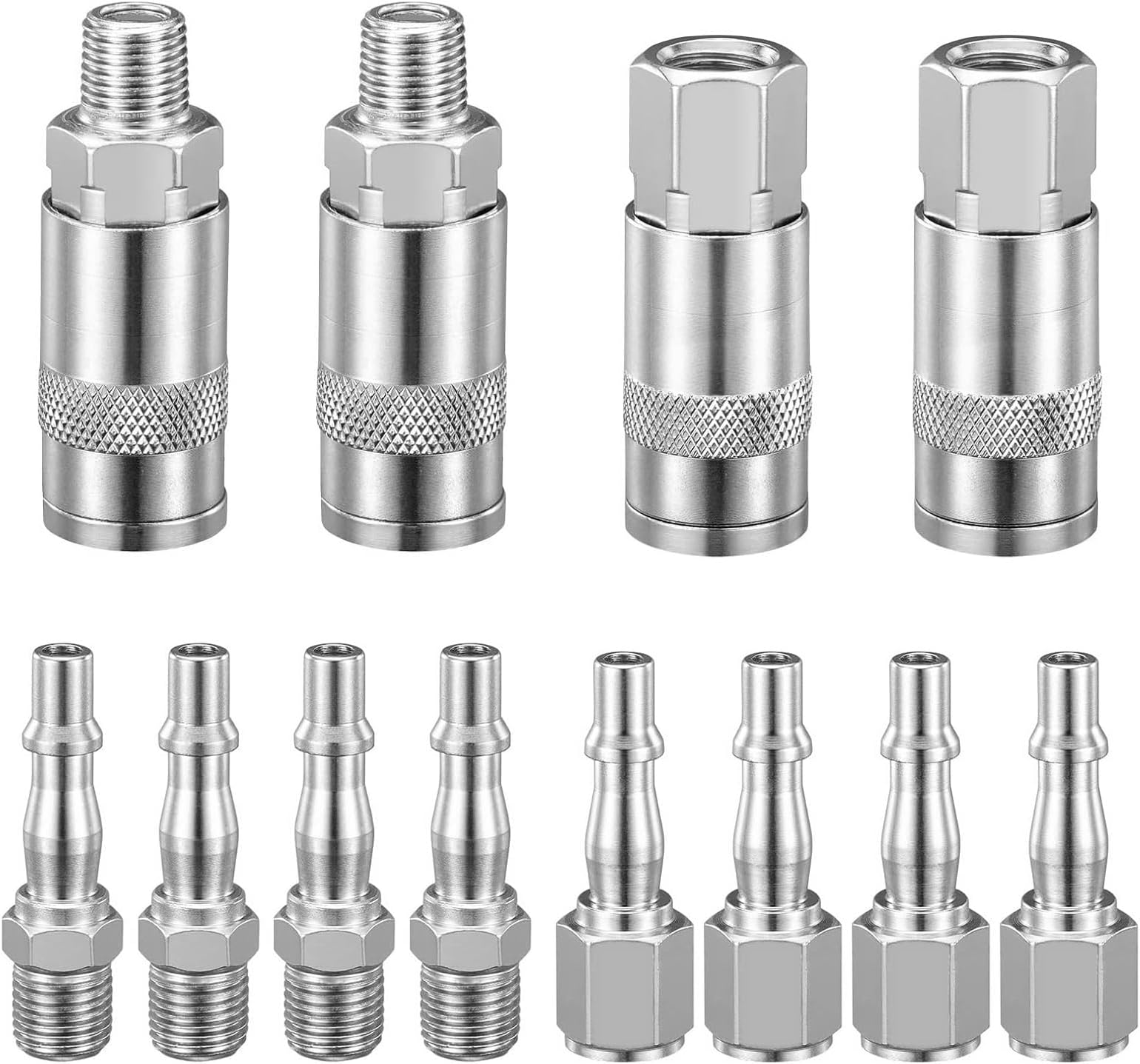 Air Line Hose Fitting Connector Quick Release 1/4 Male Thread 5pk FT10 ...
