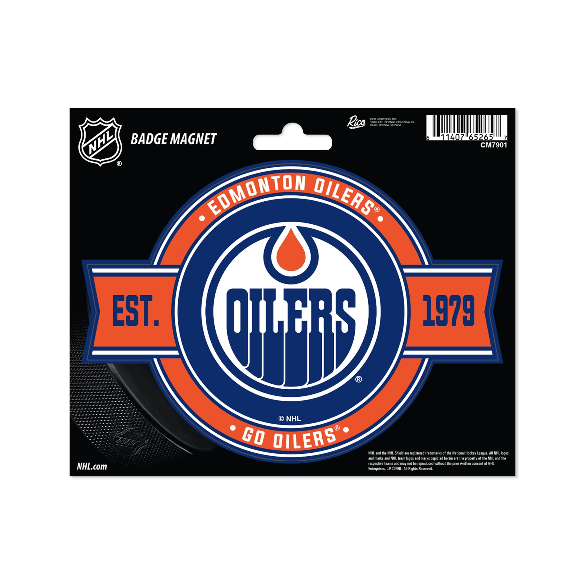 Rico Industries NHL Hockey Edmonton Oilers Standard Badge Magnet - for ...