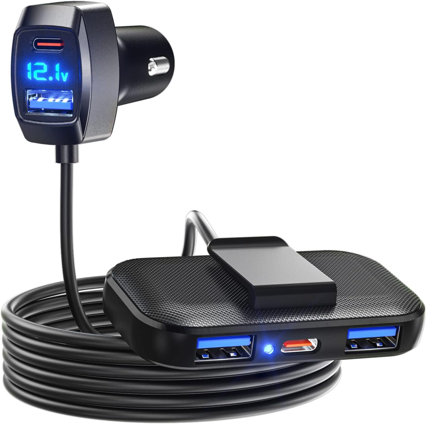 Amazon.com: Multi Ports USB Car Charger, 96W 6 Port QC3.0 Fast Adapter ...