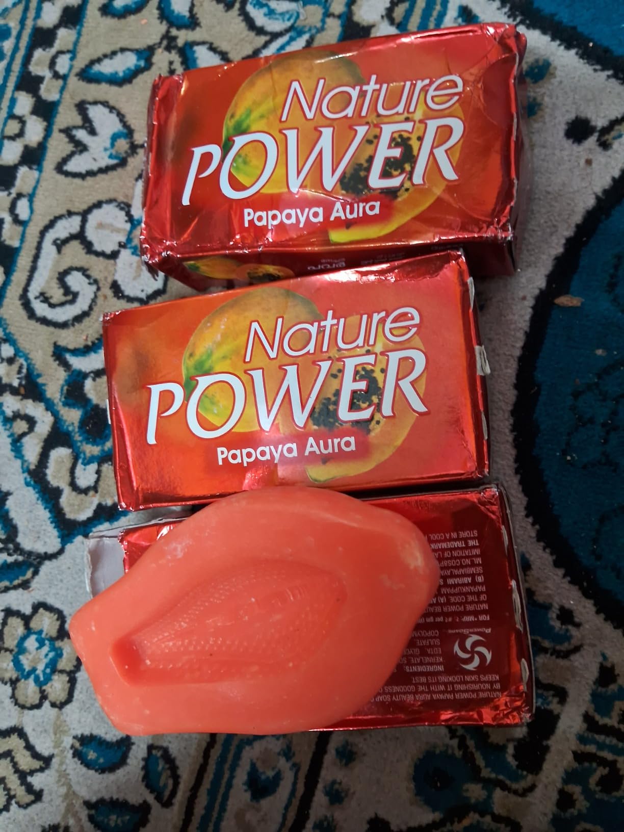 Buy power soaps Nature Power Papaya Aura Soap (4 Pieces X 125 Gram ...
