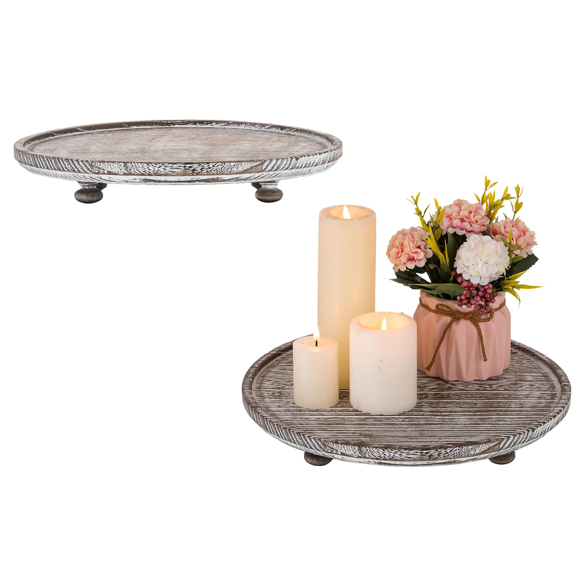 Snapklik.com : Hanobe Wood Risers For Decor: Rustic Round Wooden ...