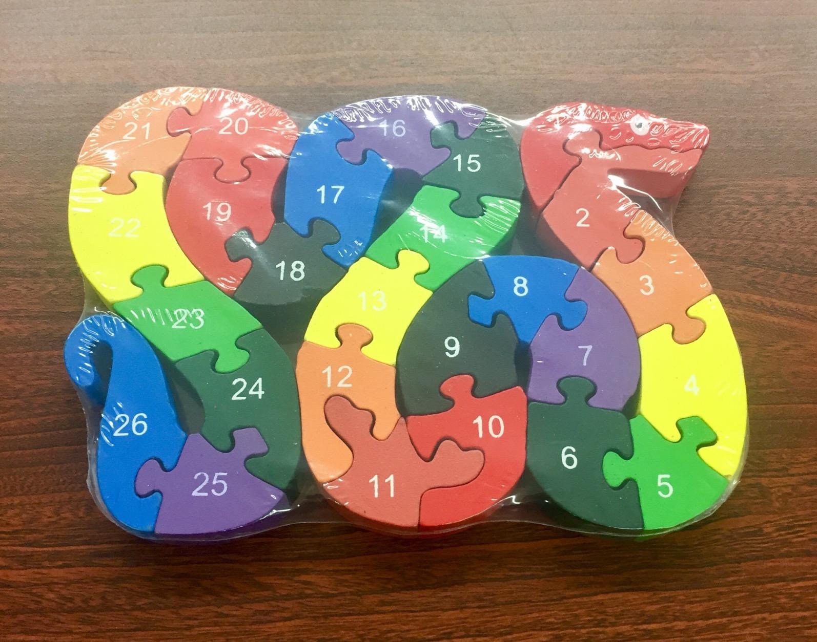 OFKPO Alphabet Jigsaw Puzzle Wooden Snake Letters Numbers Block ...