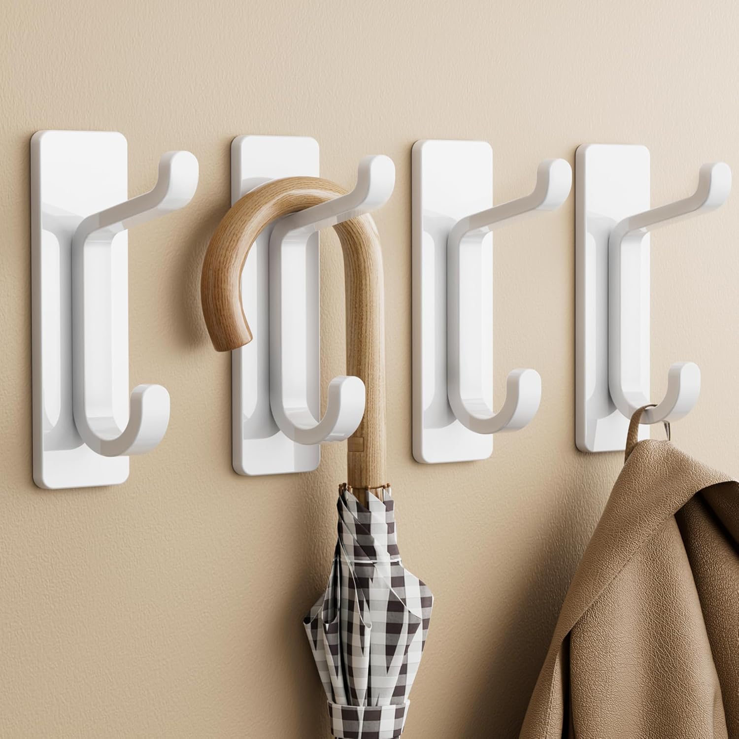 Josmimic Self Adhesive Wall Hooks for Hanging: Stick on Hooks Hold 13 ...