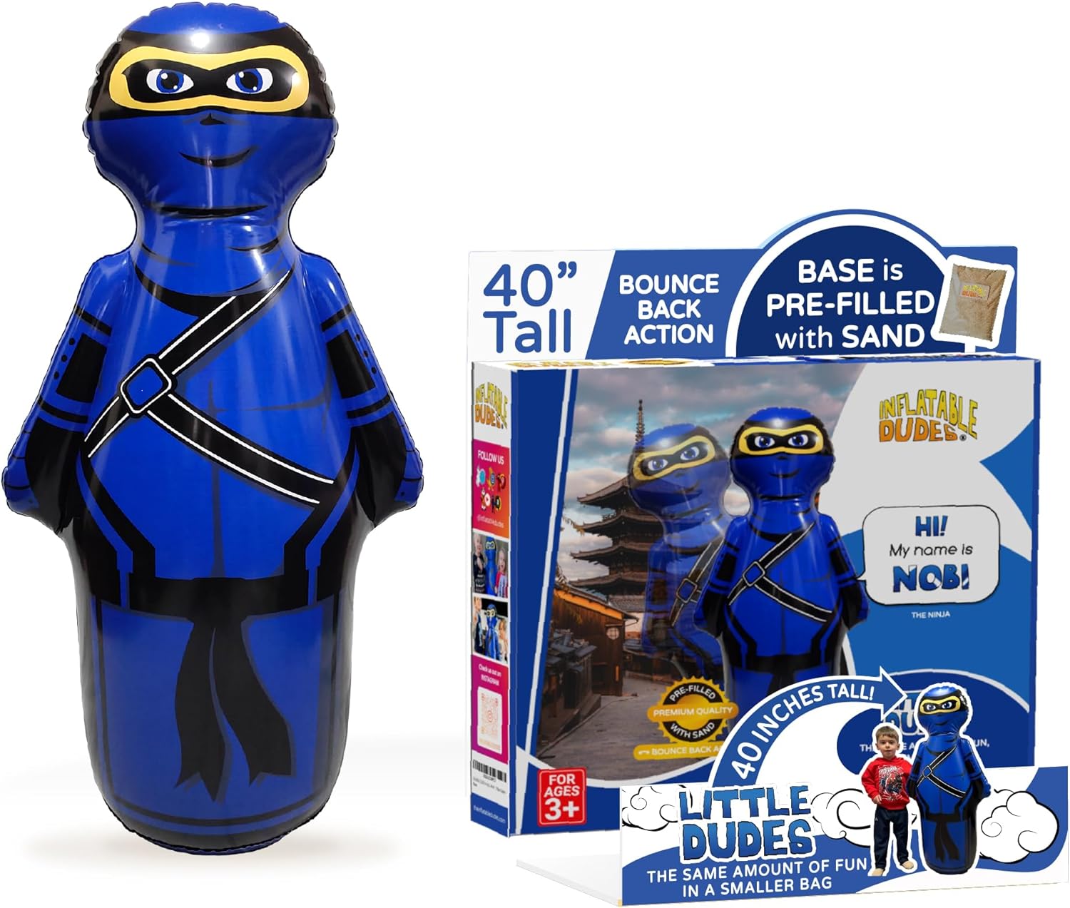 Amazon.com: INFLATABLE DUDES Small Ninja 40 Inches -Kids Punching Bag ...