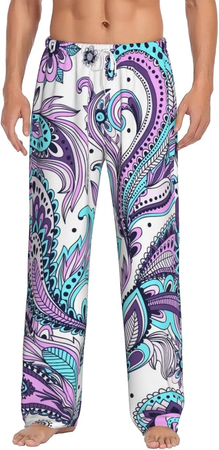 Amazon.com: SENHORAS Blue Teal Purple Soft-Men Ultra Stretch Sleep ...