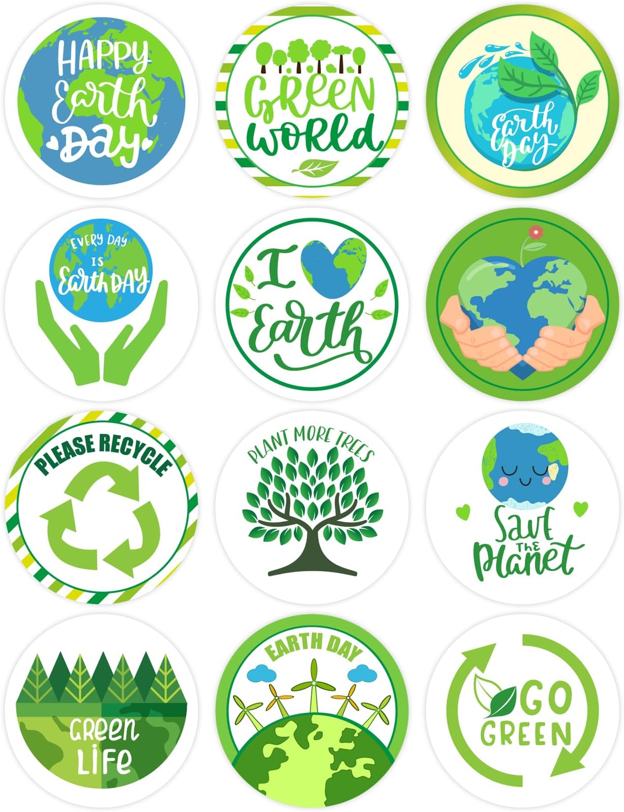 Amazon.com: Lucleag 360 PCS Happy Earth Day Stickers for Kids, Round ...