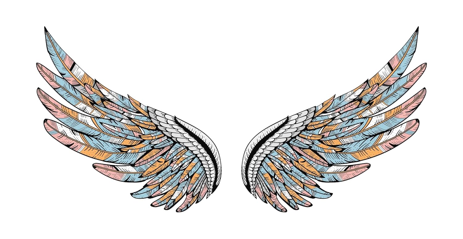 DESIGN DECOR Wings Wall Sticker for Cafe Home & Restaurant Size 90x45 ...