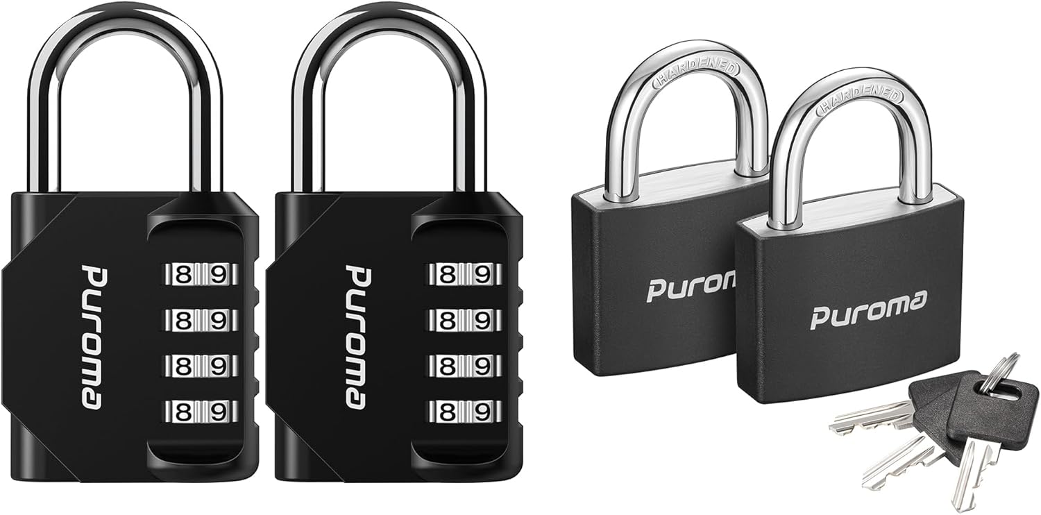 Puroma 2 Pack Combination Code Lock 4 Digit Locker Lock Outdoor use,and ...