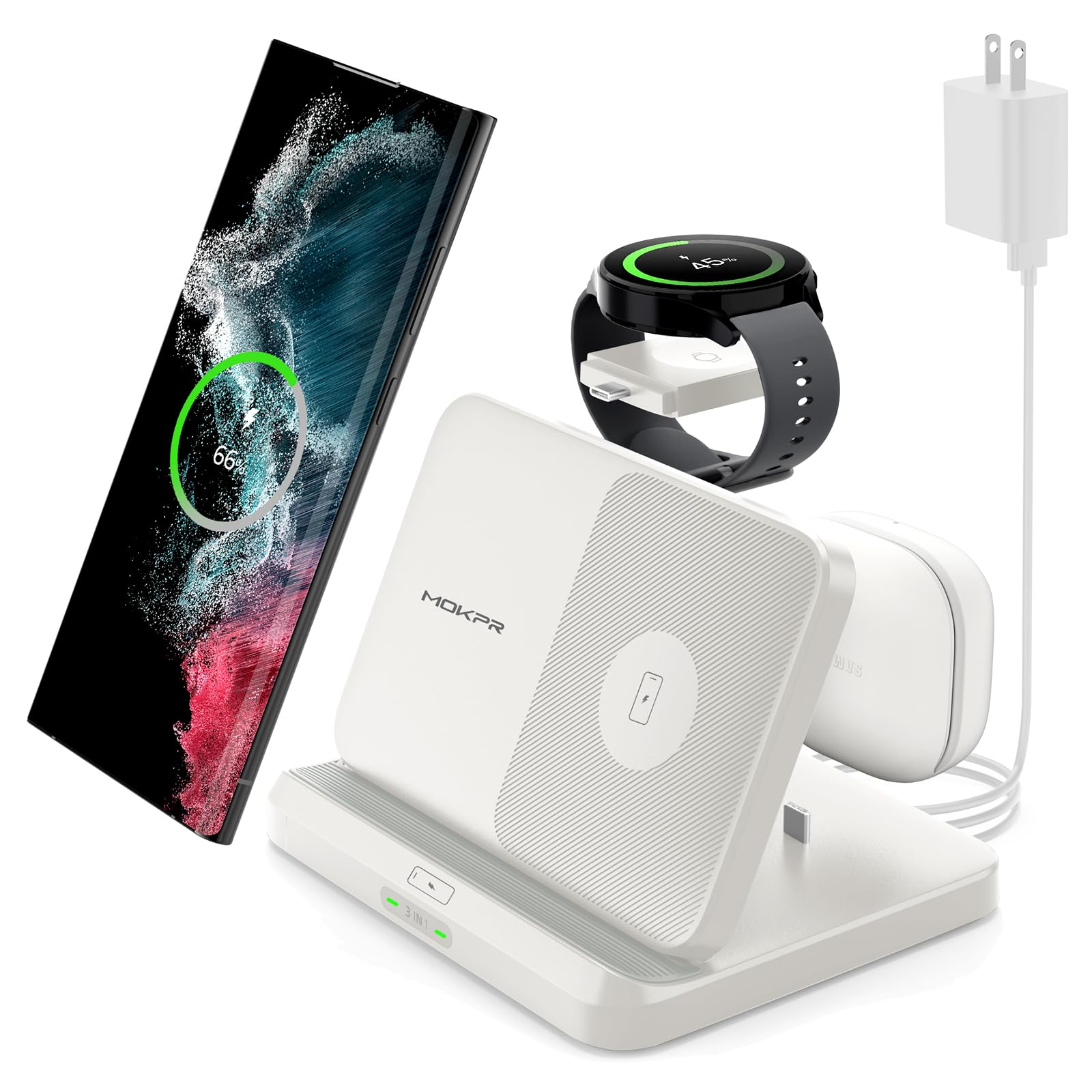 Amazon.com: Wireless Charger for Samsung and Android 3 in 1 Foldable ...