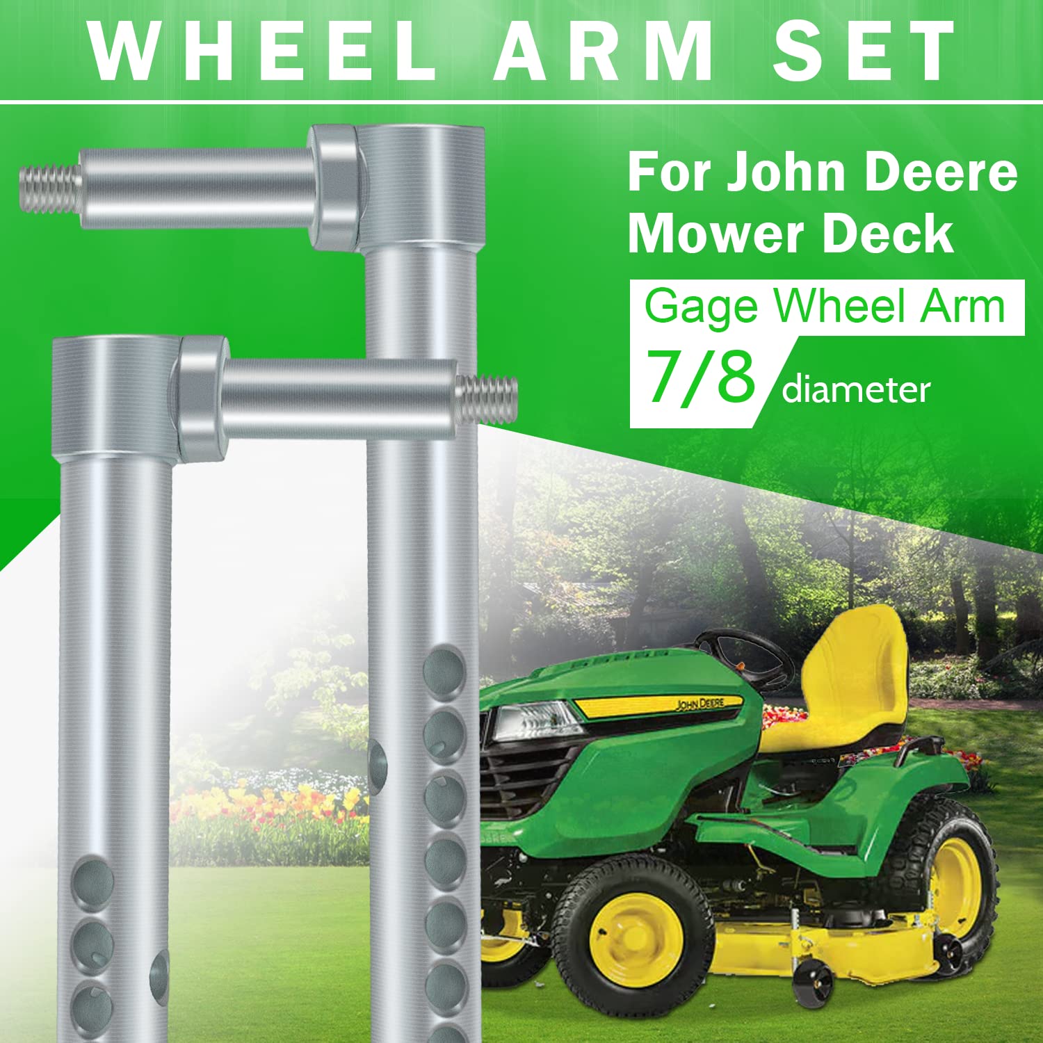 Snapklik.com : AM120680 AM120681 Front And Rear Mower Deck Gage Wheel ...