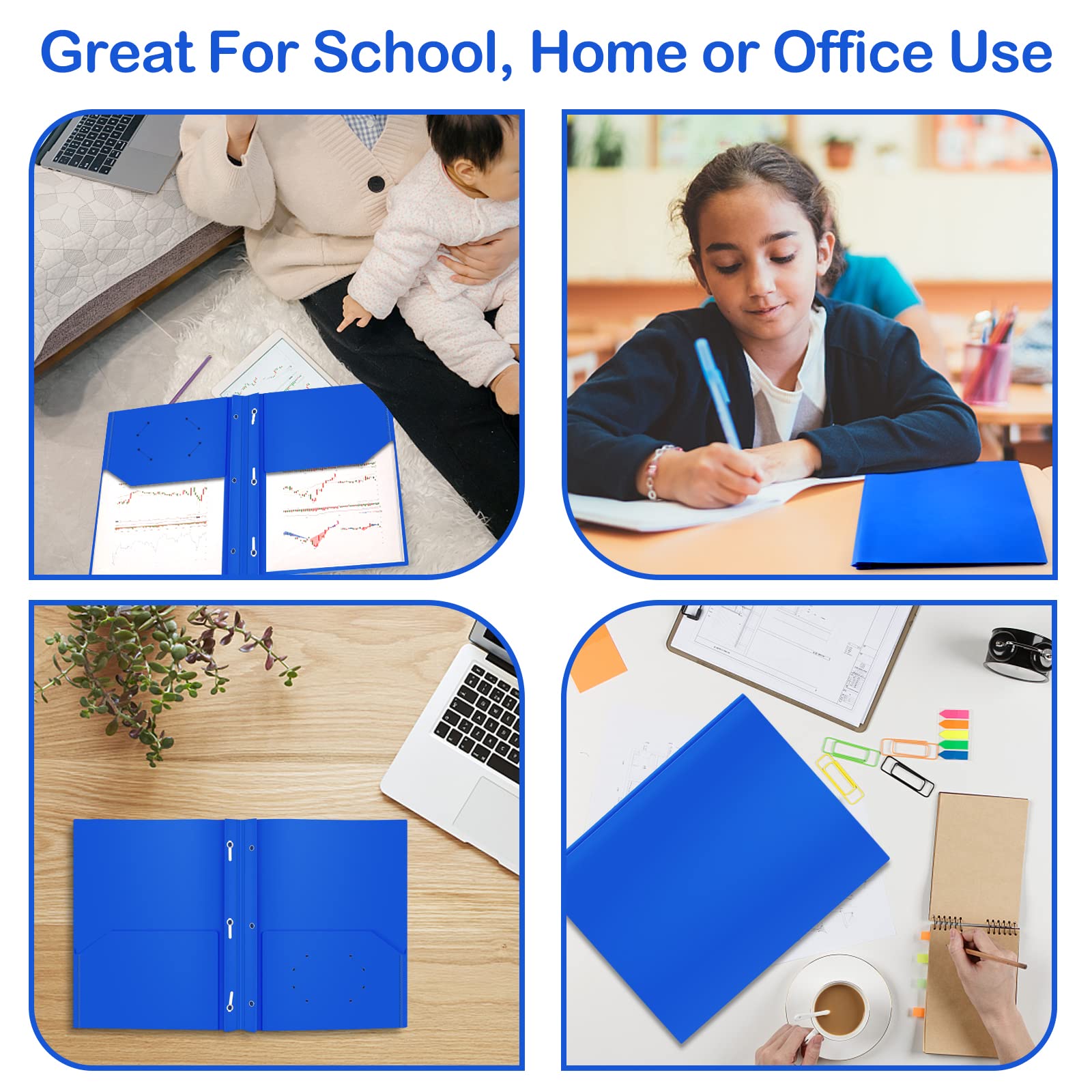 Snapklik.com : Heavy Duty Plastic Folder, 60 Pack, Pocket Folder