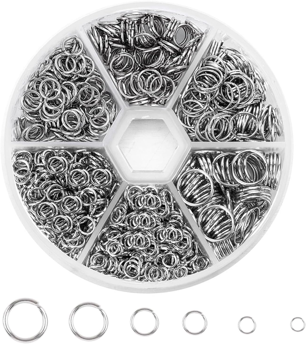 TOAOB 1000pcs Open Jump Rings Silver Tone Jewellery Findings Jewelry ...