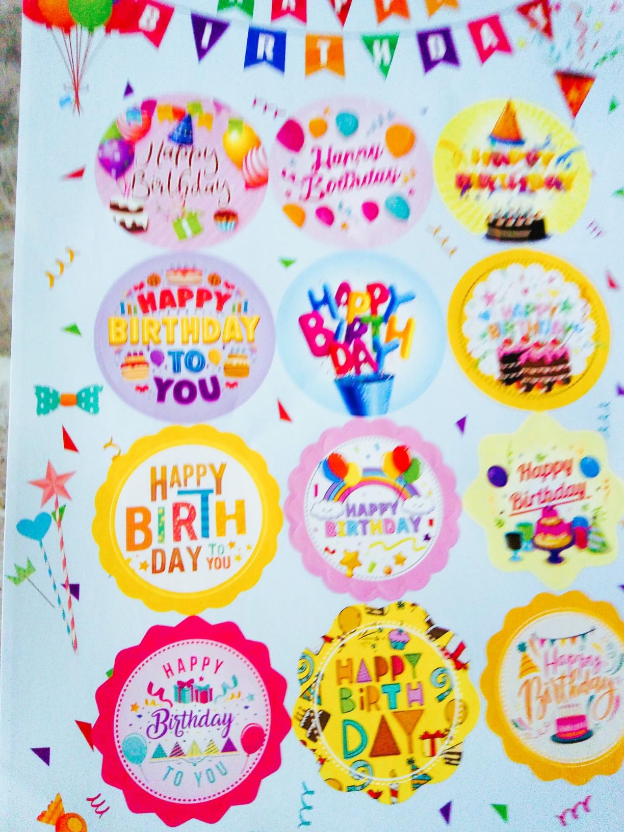 Rumyve125pcs Happy Birthday Stickers,Self-adhesive Birthday Party ...