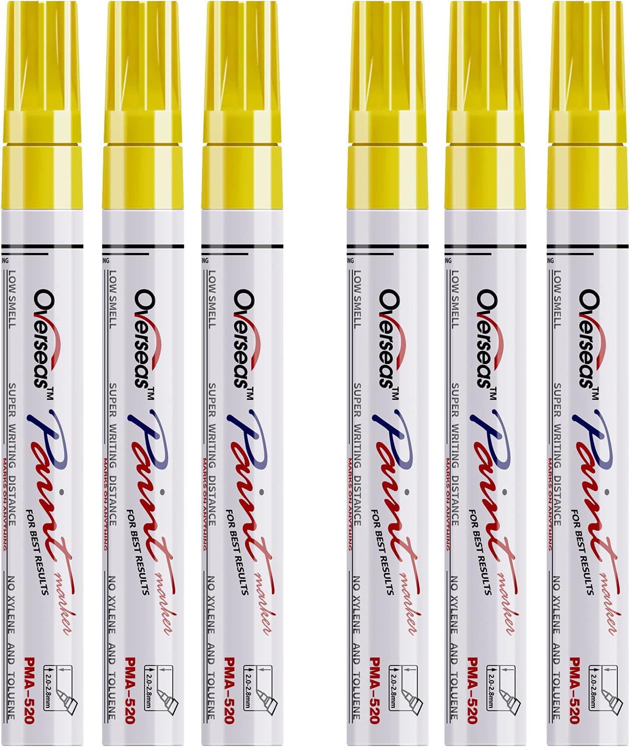 Amazon.com: Yellow Paint Markers Pens - Single color 6 Pack Permanent ...