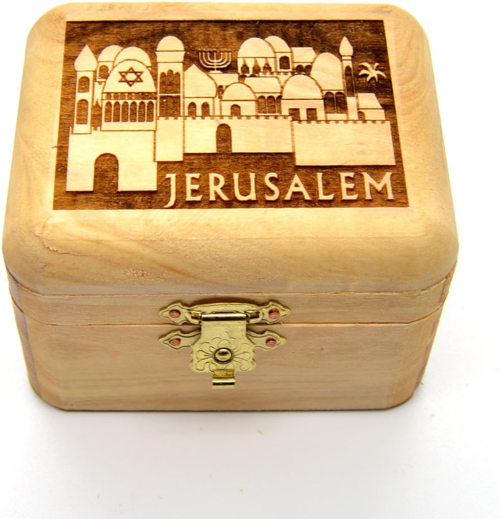 Amazon.com: Olive Wood Box Genuine Holy Land Olive Wood Jerusalem Star ...