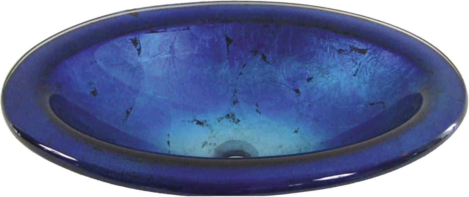 Bionic 6440 Ocean Blue Oval Vessel Sink - Blue Glass Oval Sink - Amazon.com