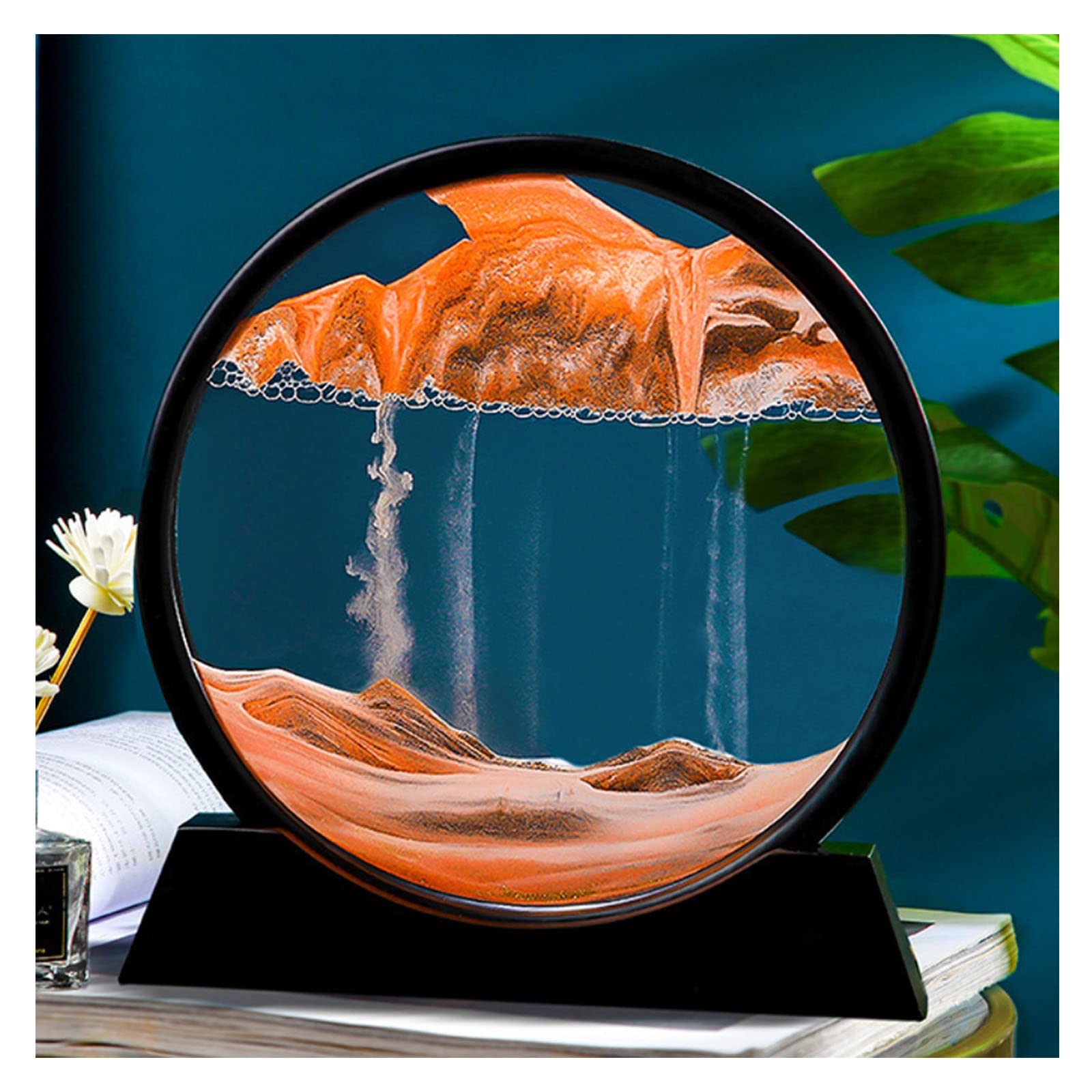 Moving Sand Art Picture - 3D Dynamic Sand Art, Round Glass Deep Sea ...