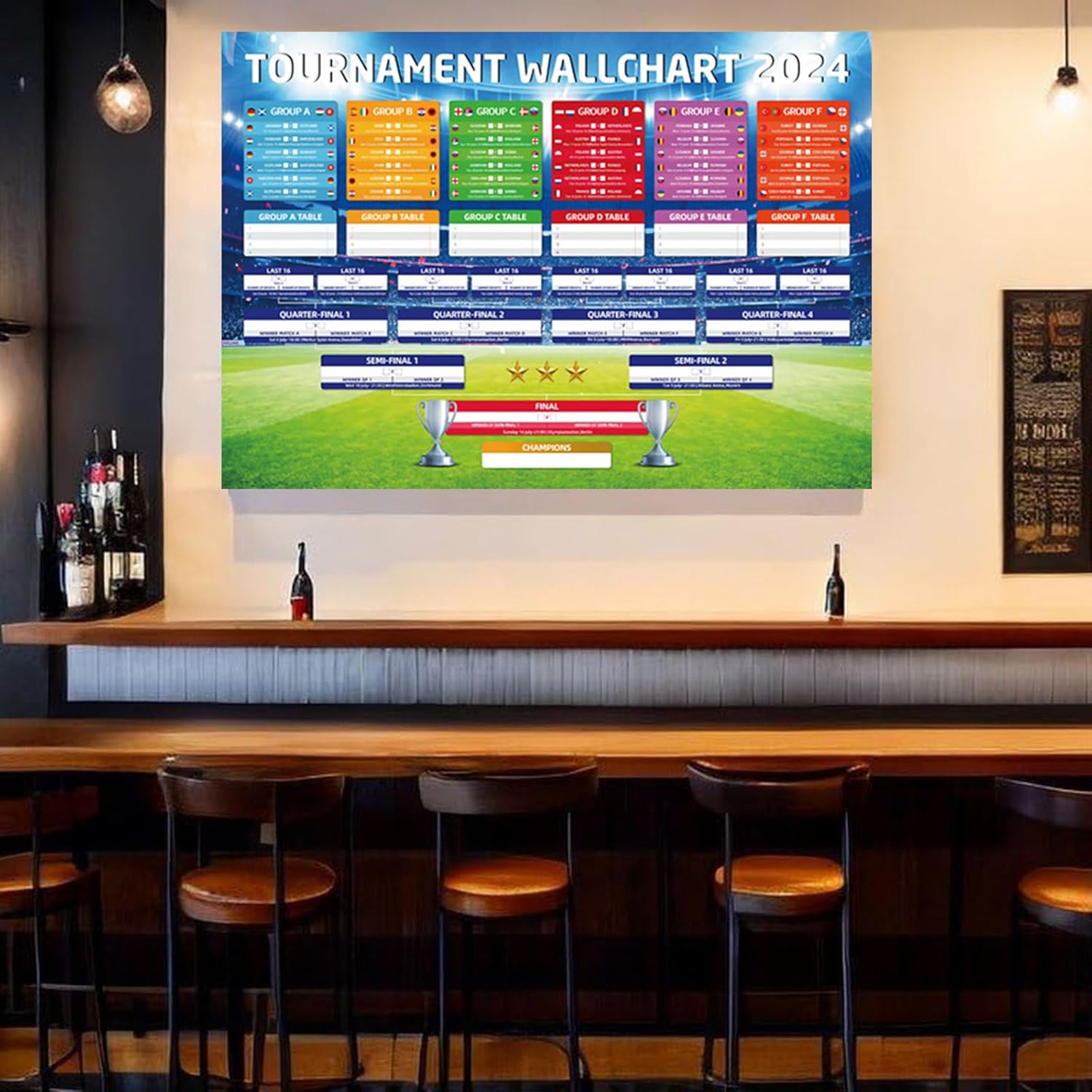 European Cup 2024 Wallchart, Euro Tournament Wall Philippines | Ubuy
