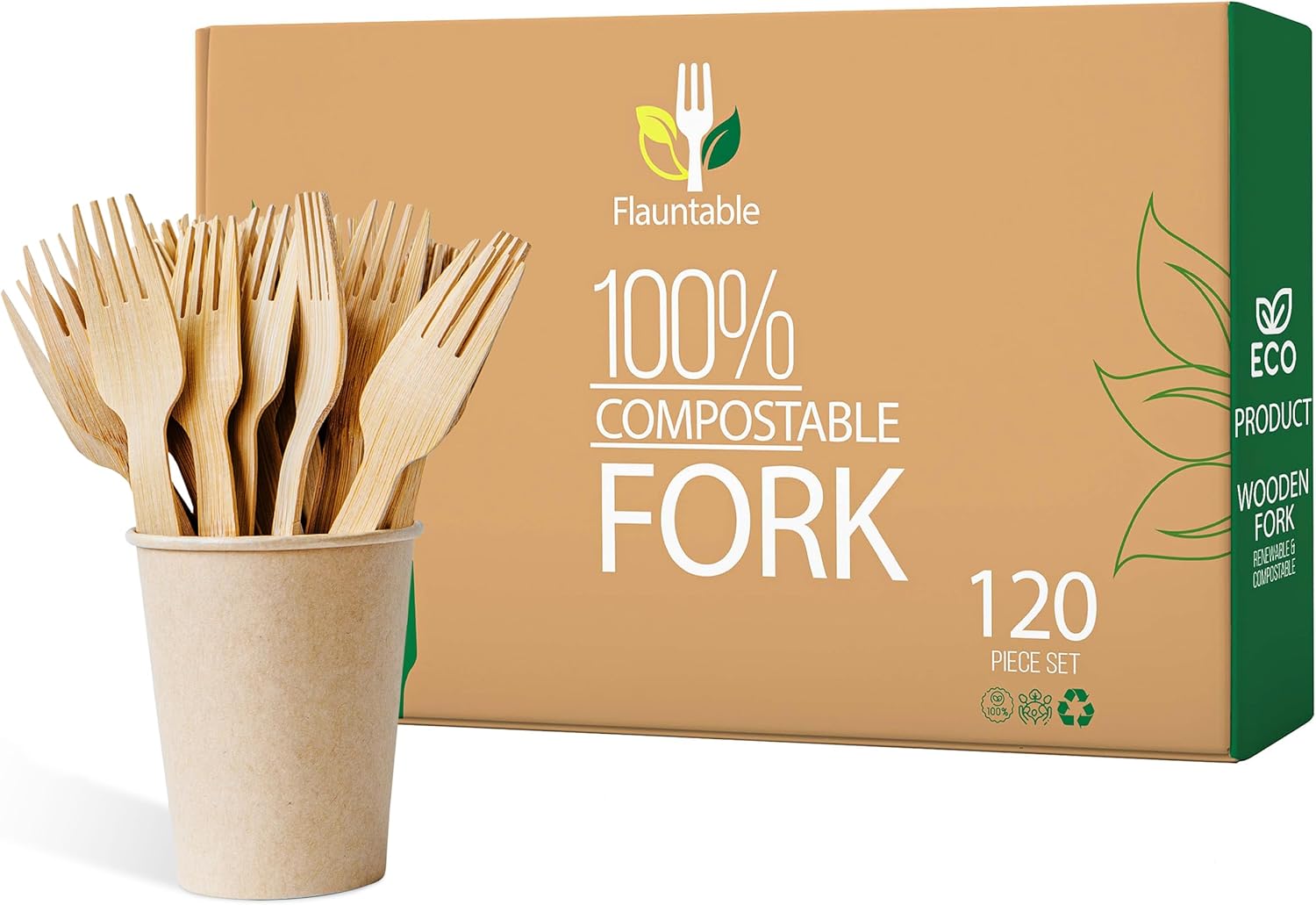 Amazon.com: Flauntable 120 Reusable Bamboo Forks - 6.7" Large ...