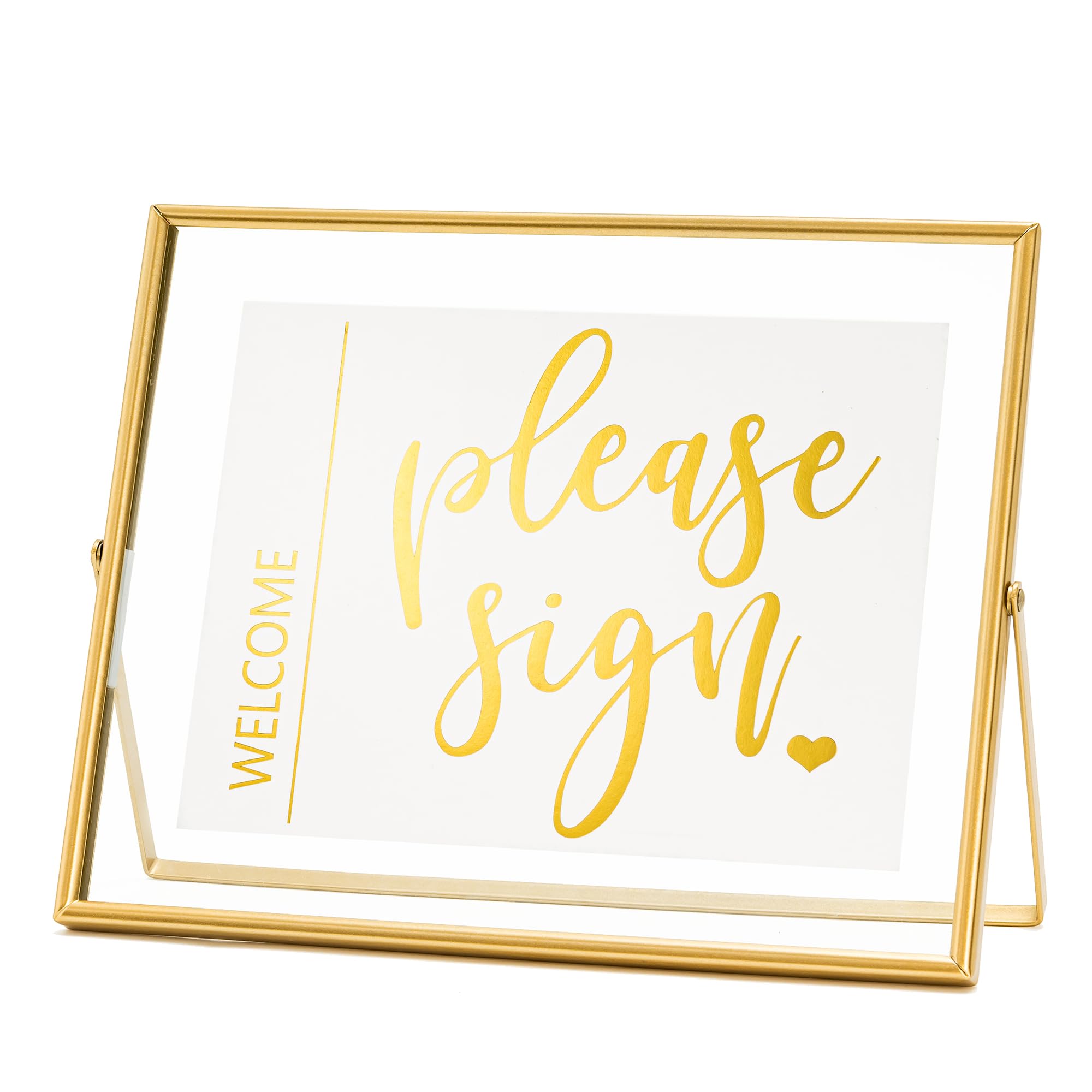 Amazon.com - Calculs Welcome Guestbook Signage Décor Gold Floating ...